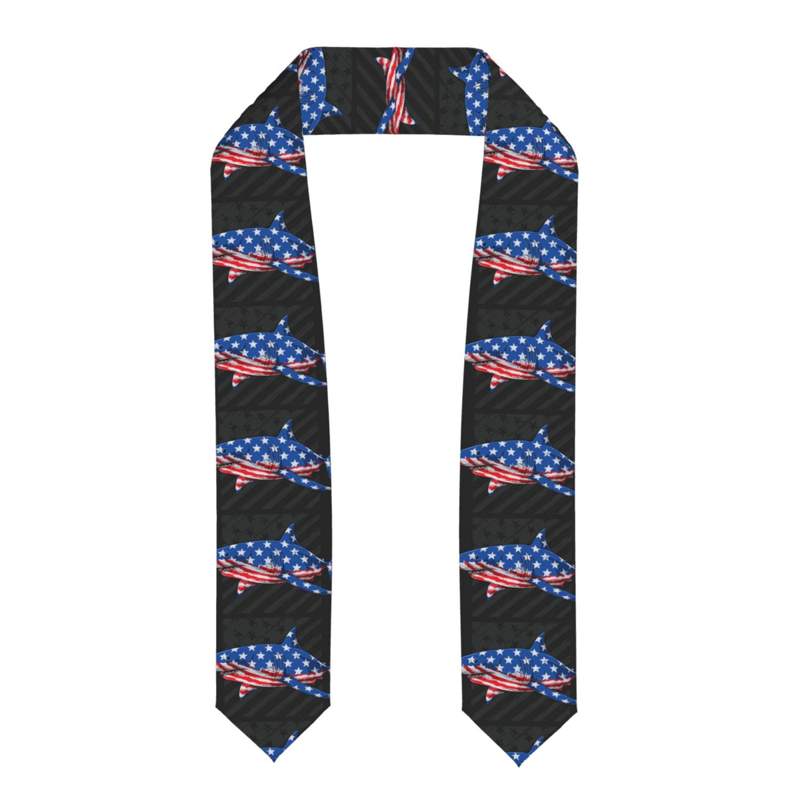 Hirioo Shark With USA Flag for 72" Graduation Shawl Stole Unisex Adults ...