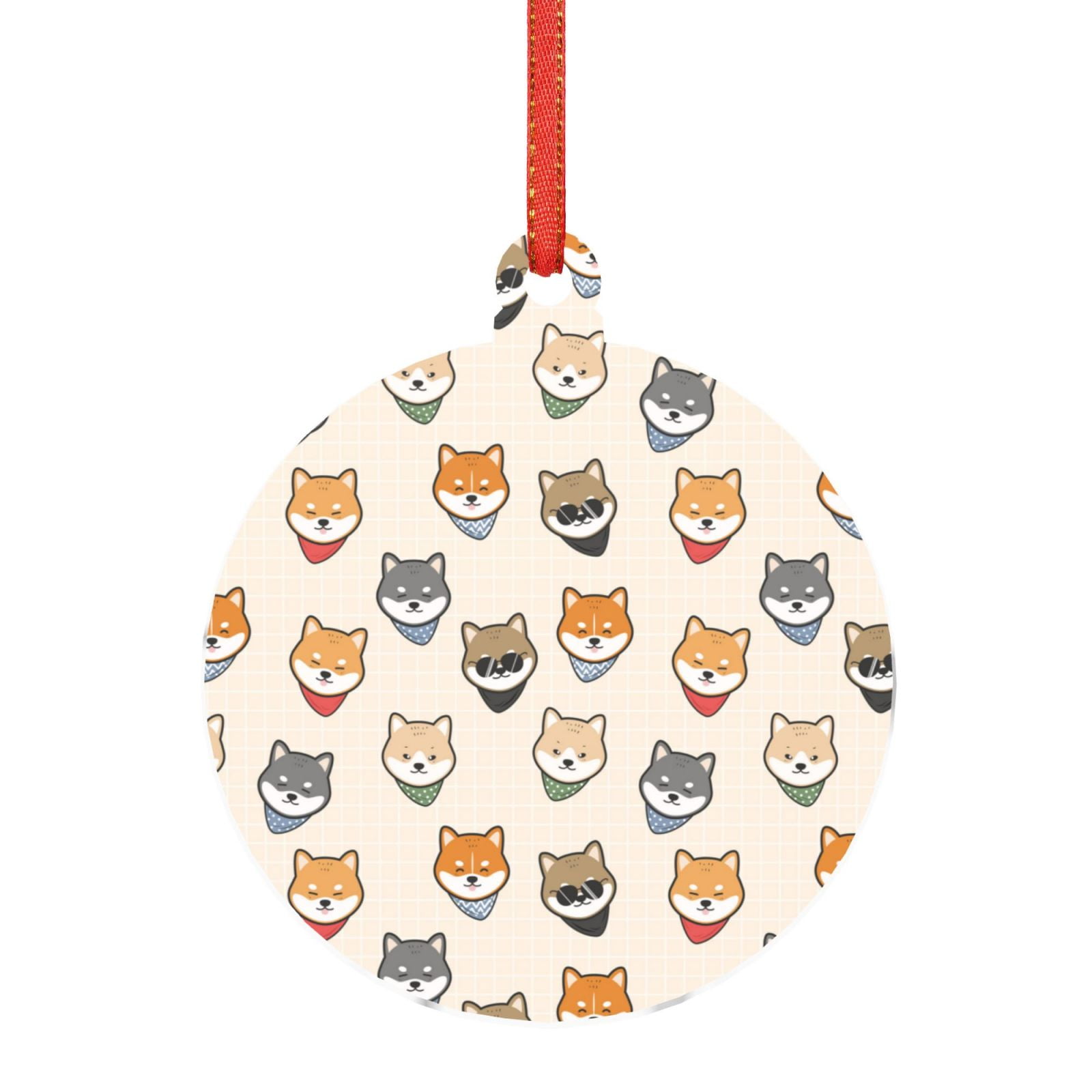 Hirioo Shiba Head Face for Acrylic Christmas Pendant Hanging Christmas ...