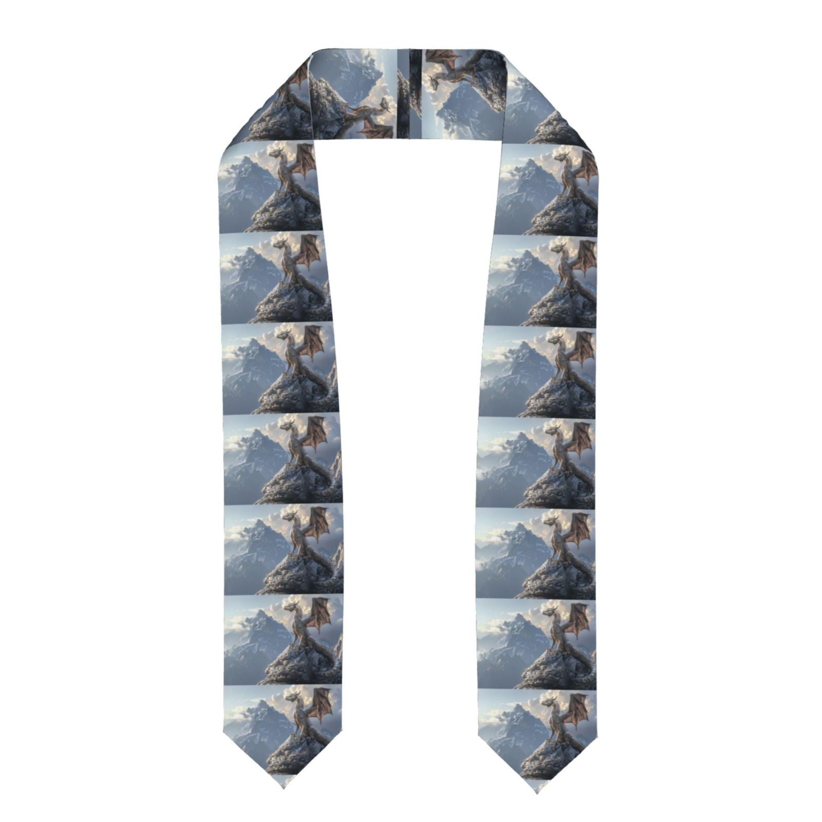 Hirioo Silver Dragon Mountain Peaks for 72" Graduation Shawl Stole ...