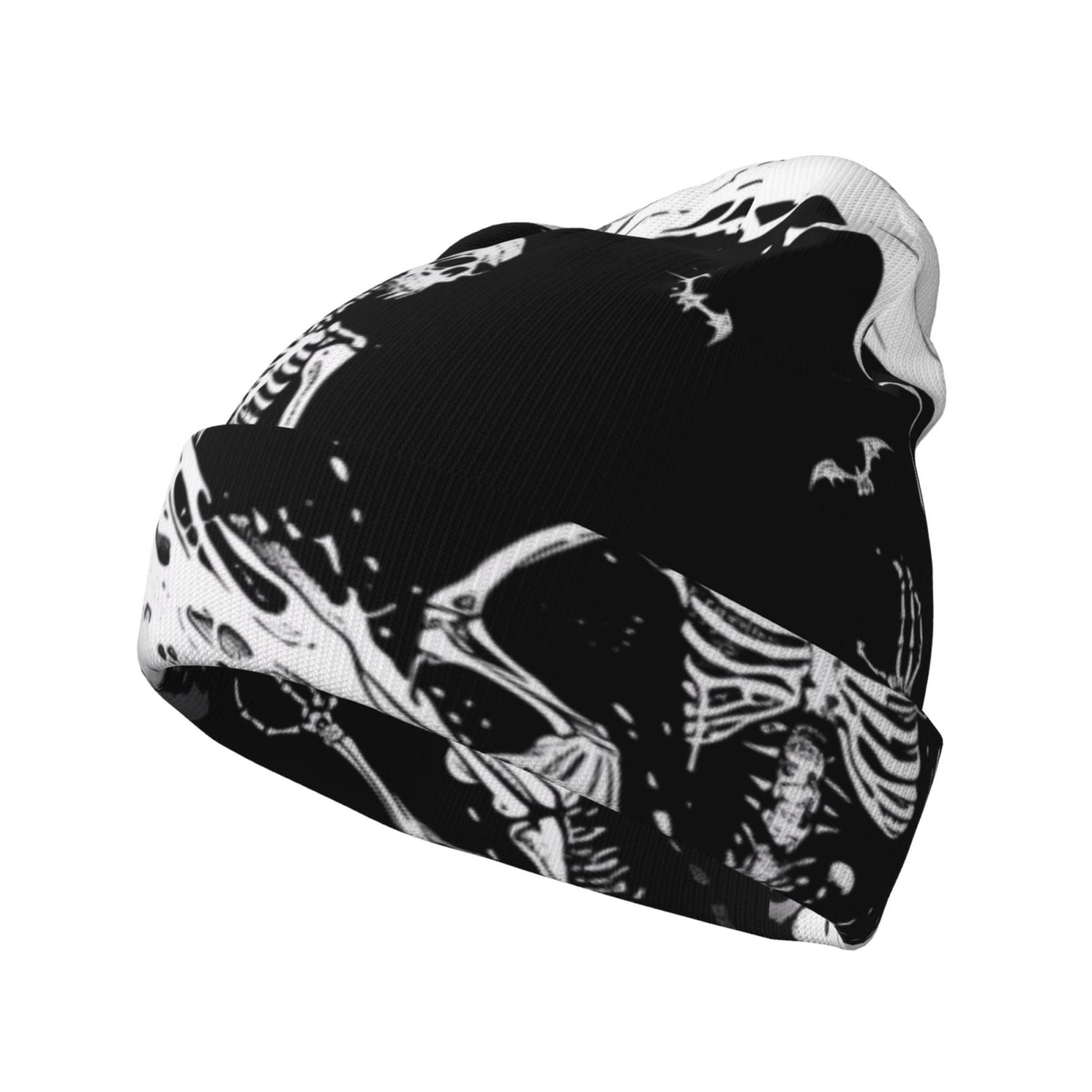 Hirioo Skeleton Wave Artwork for Men's Knit Cuffed Beanie for Outdoor ...