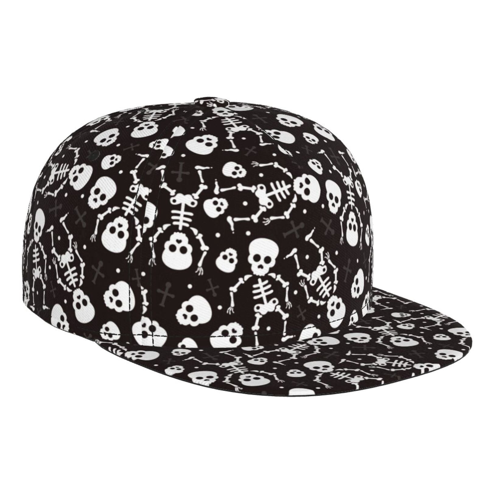 Hirioo Skeleton for Baseball Cap Men Cap Flat Brim for Men Women Teens ...
