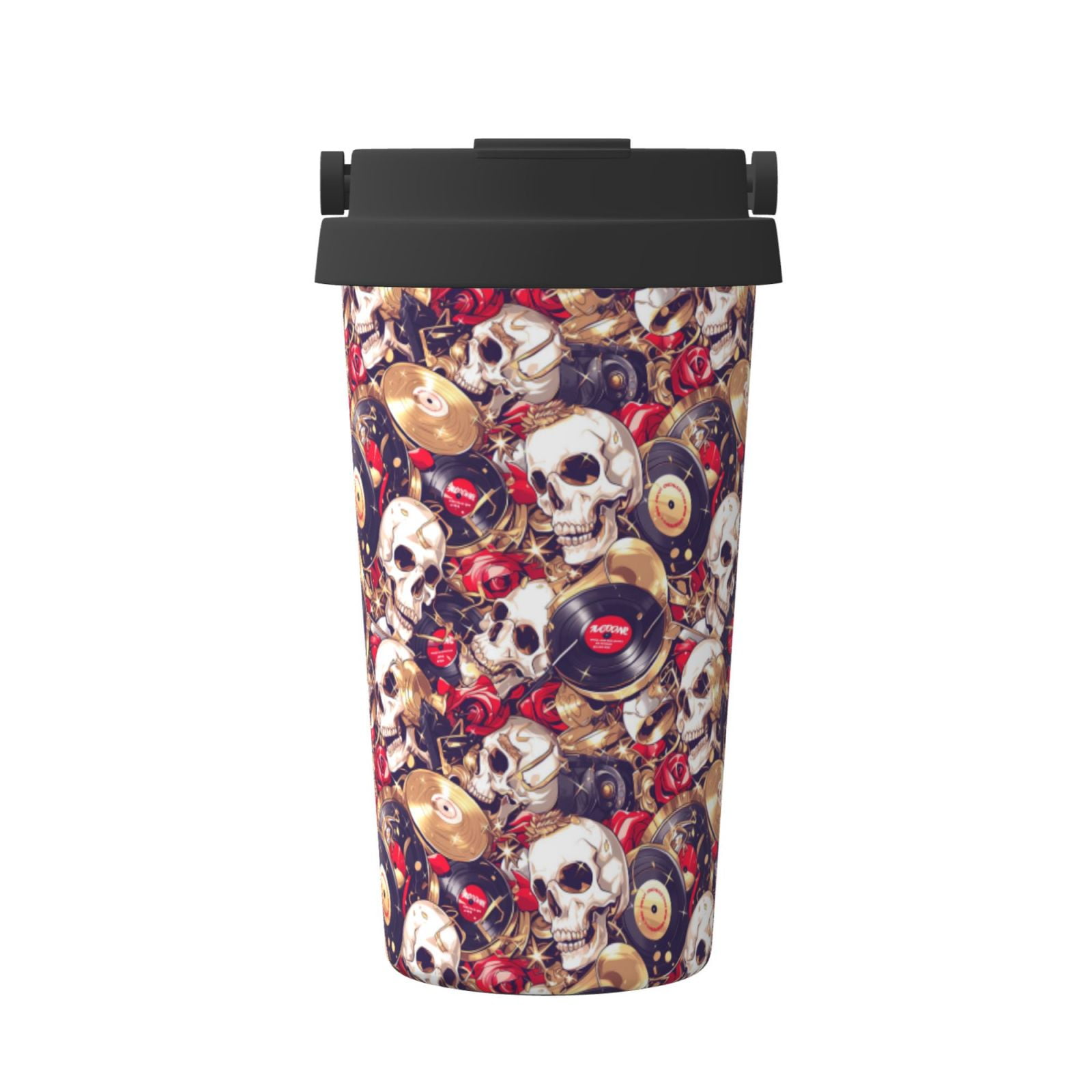 Hirioo Skull record artist for Coffee Travel Mug Insulated Coffee Mug ...