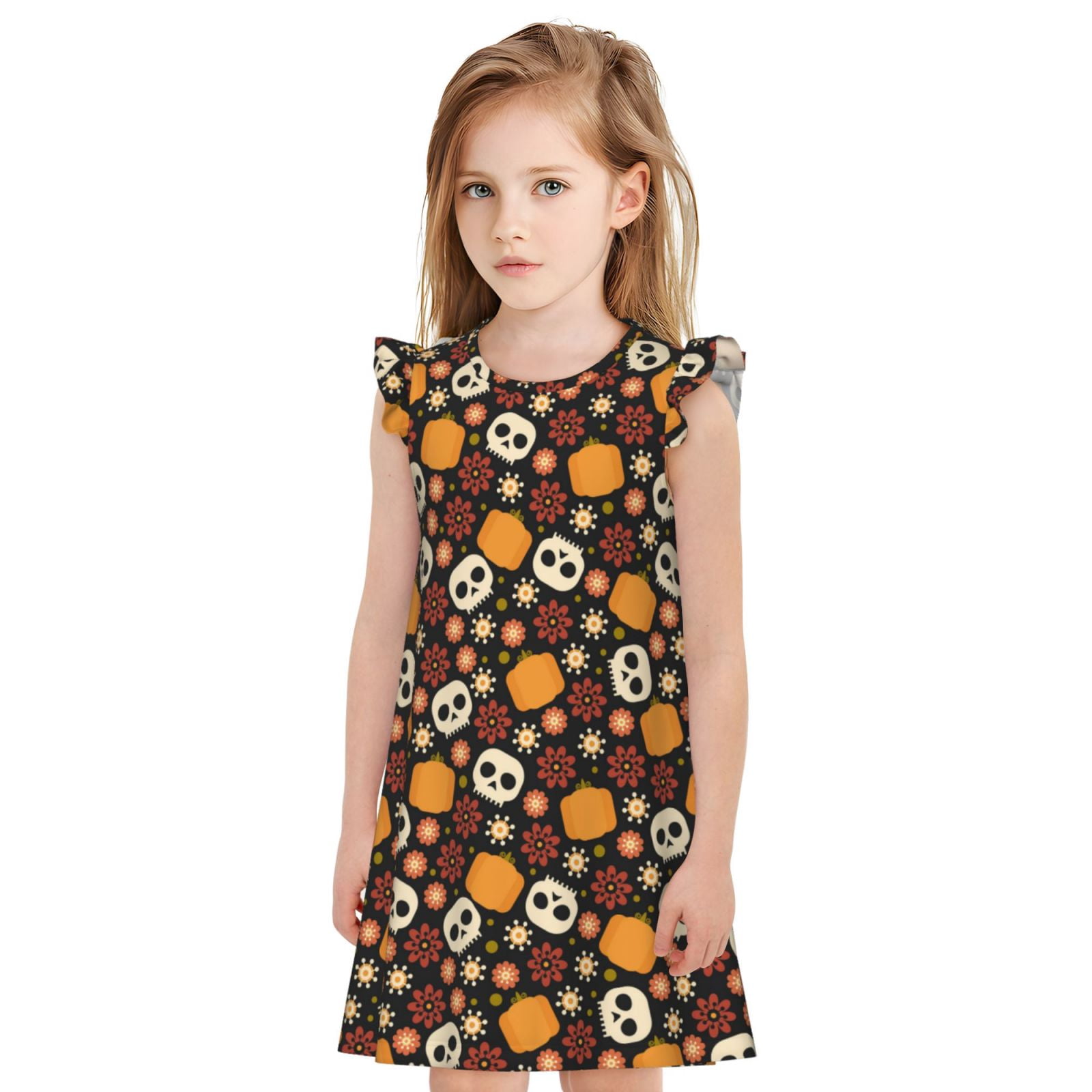 Hirioo Skulls for Girl Nightgown Pajamas Dress Sleepwear for Home ...