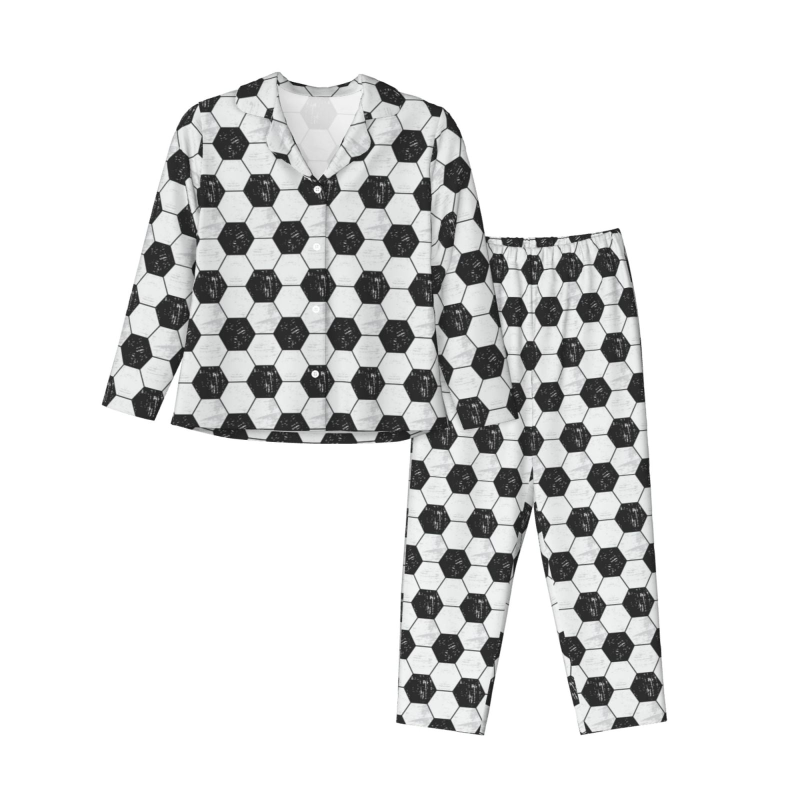 Hirioo Soccer for Women's Pajama Sets 2 Piece Pjs Women's Long-Sleeved ...
