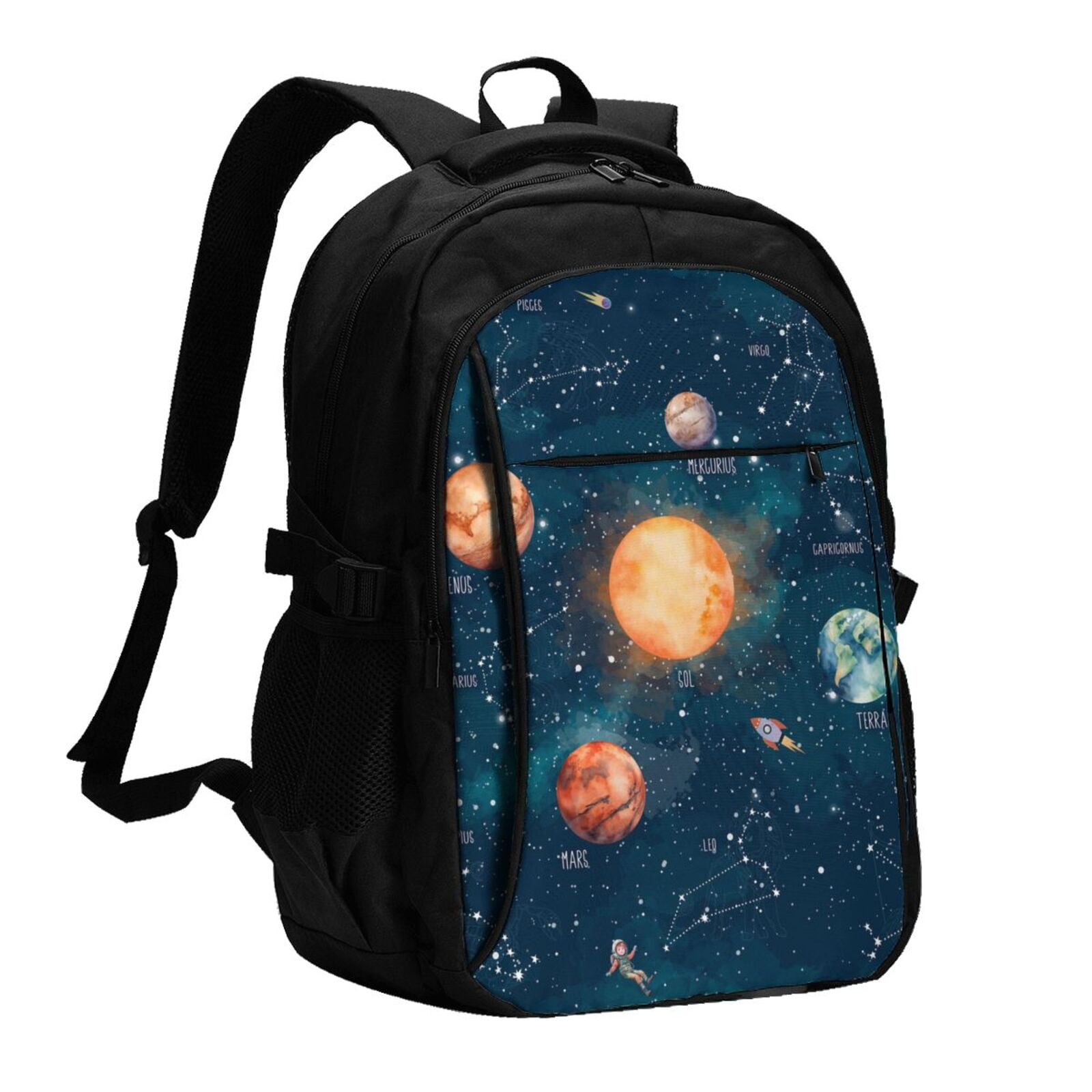 Hirioo Solar System And Planets for Travel Laptop Backpack with USB ...