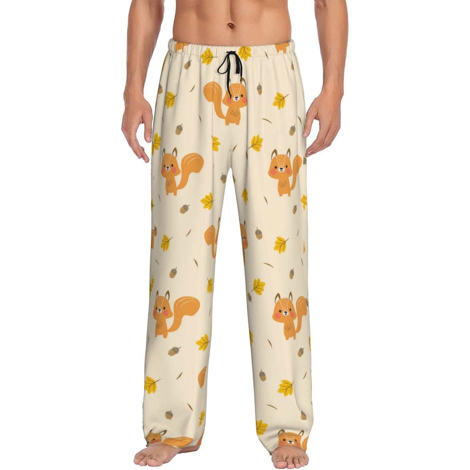 Hirioo Squirrel And Leaves for Men's PJ Pajama Pants Sleep Pants Men's ...