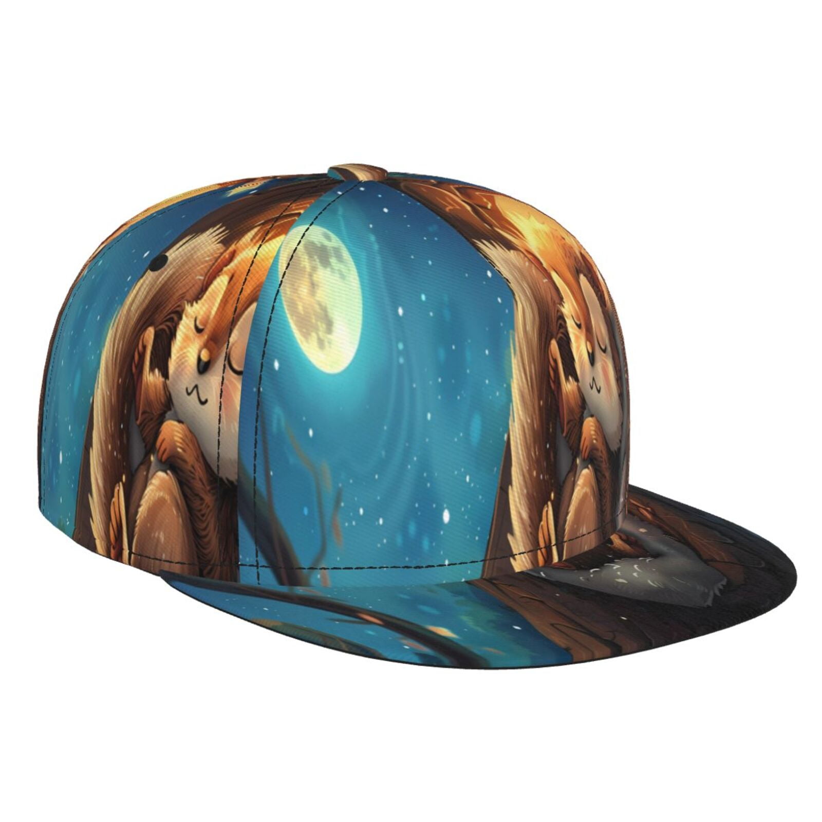 Hirioo Squirrel Sleeping In Tree for Baseball Cap Men Cap Flat Brim for ...