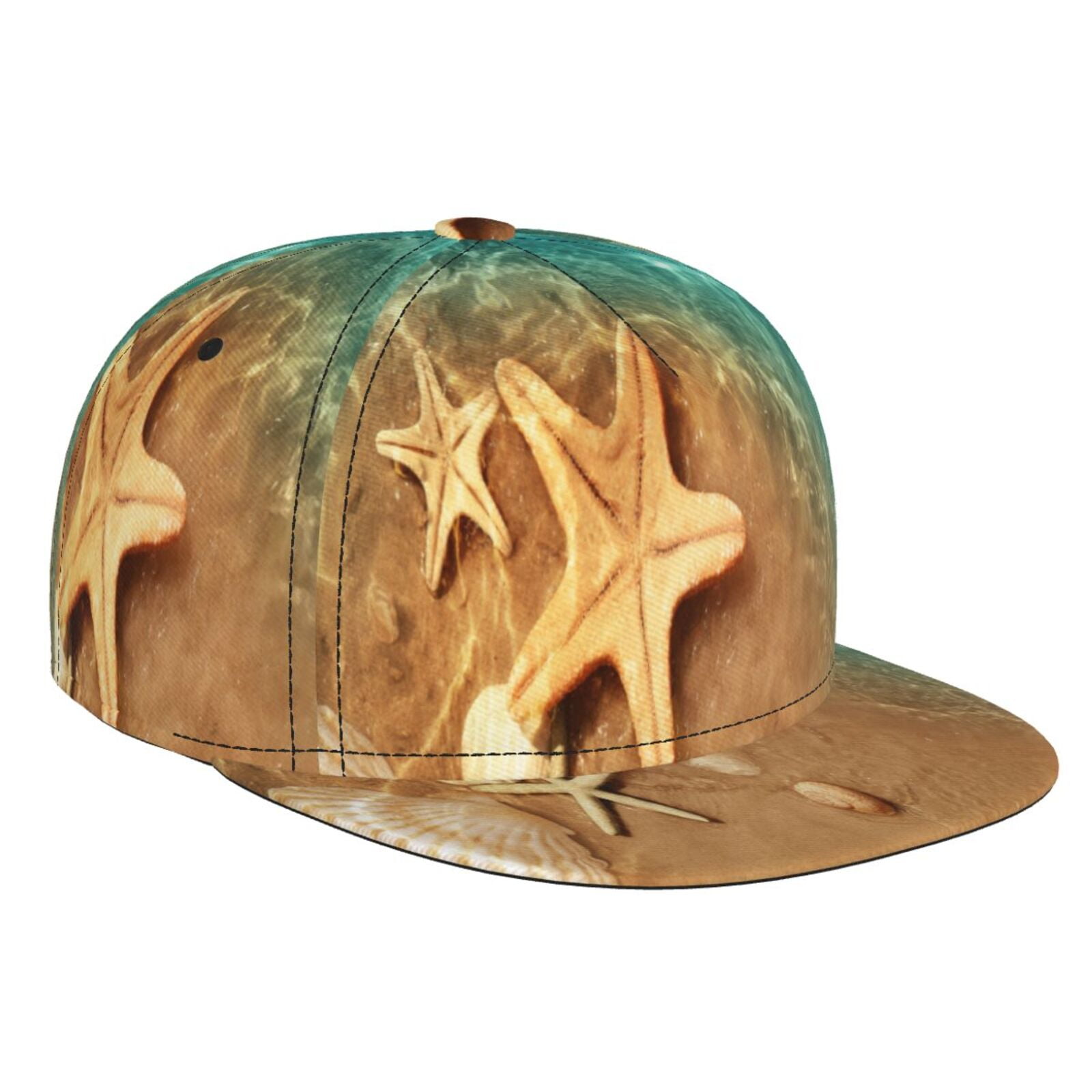 Hirioo Starfish And Seashell 1 for Baseball Cap Men Cap Flat Brim for ...