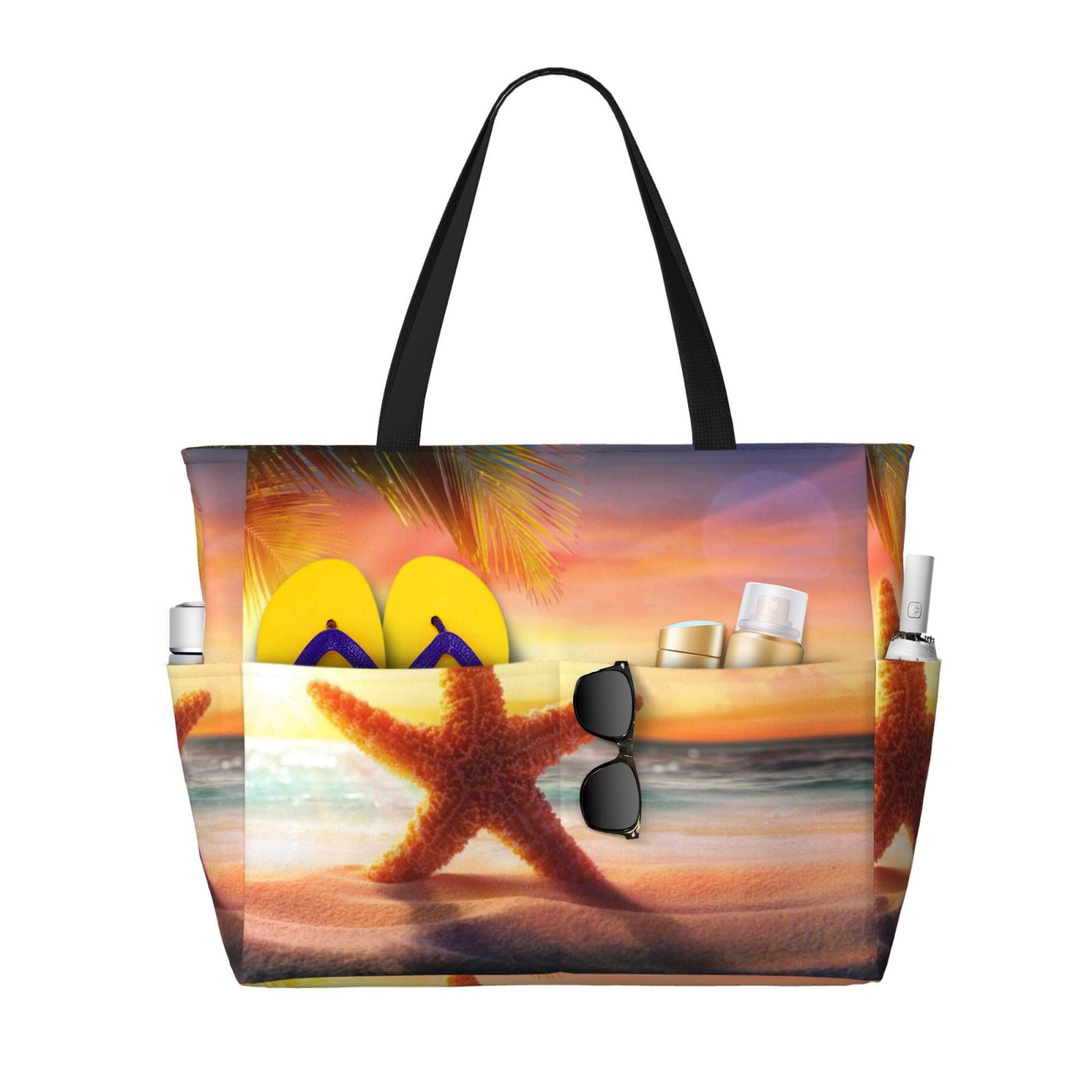 Hirioo Starfish Sunset Sea Beach for Large Capacity Beach Travel Bag ...