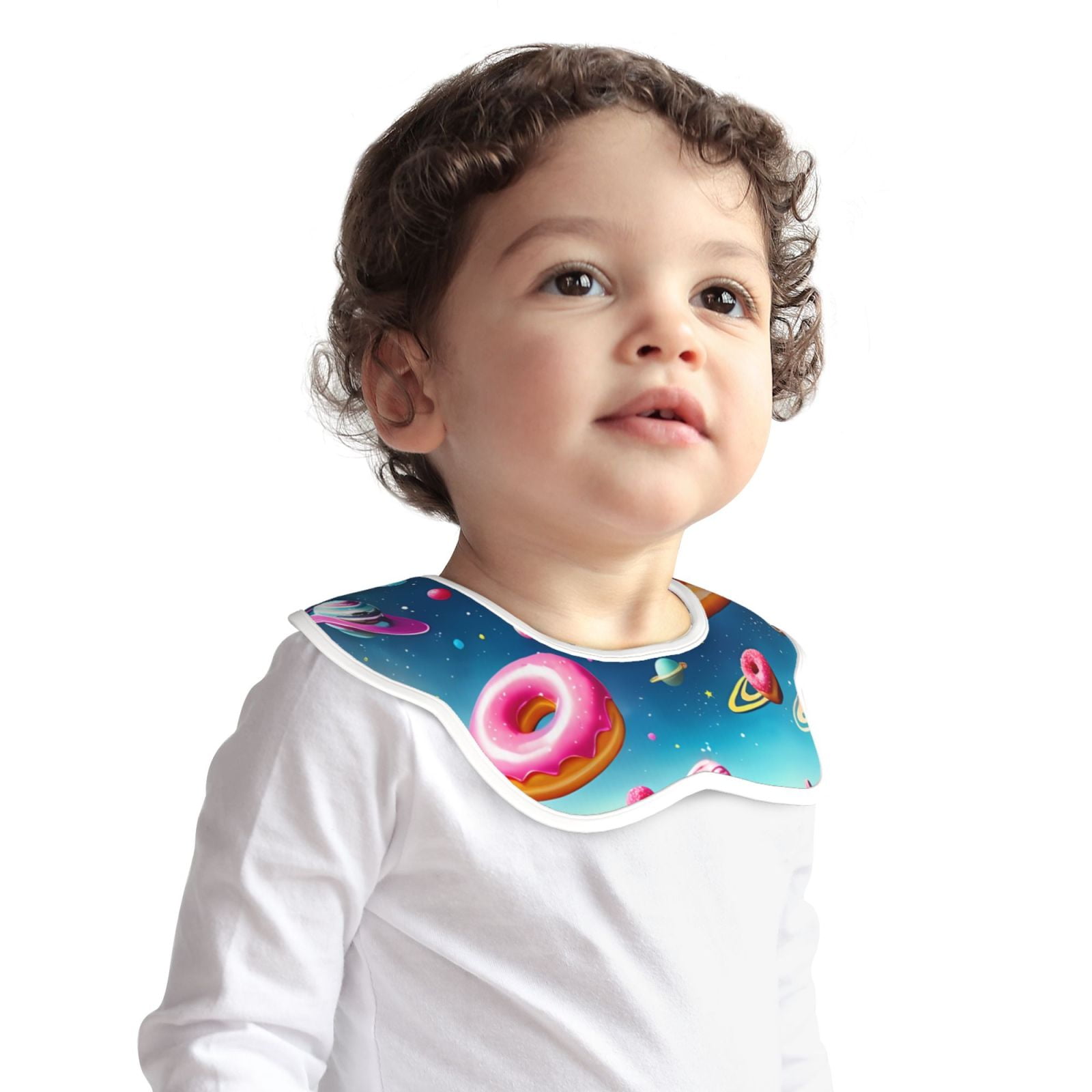 Hirioo Starry Sky Colorful Donut for Baby Cotton Petal Bib Drool Bibs ...
