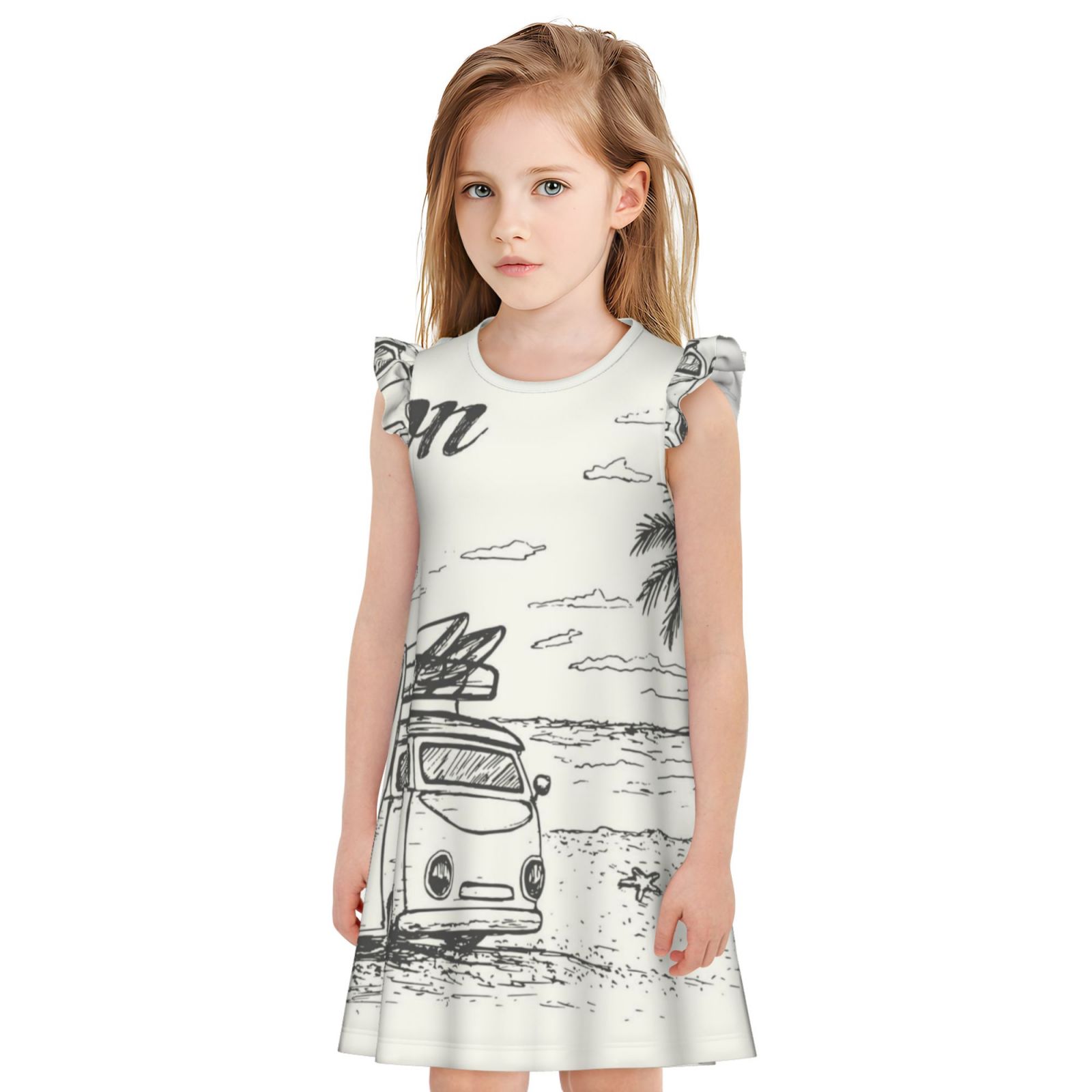 Hirioo Summer Vacation Scene With Camping Van for Girl Nightgown ...