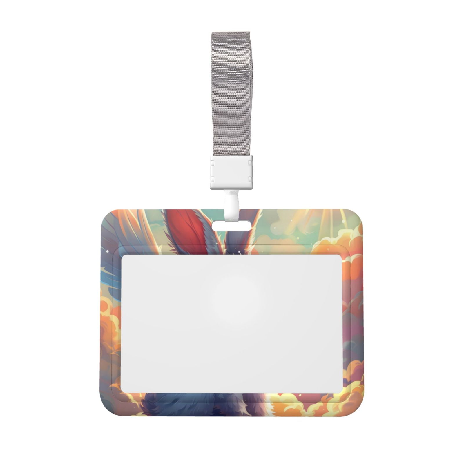 Hirioo Sunshine Winged Rabbit for Card Badge Holder ID Card Holder with Lanyard, Waterproof and ...