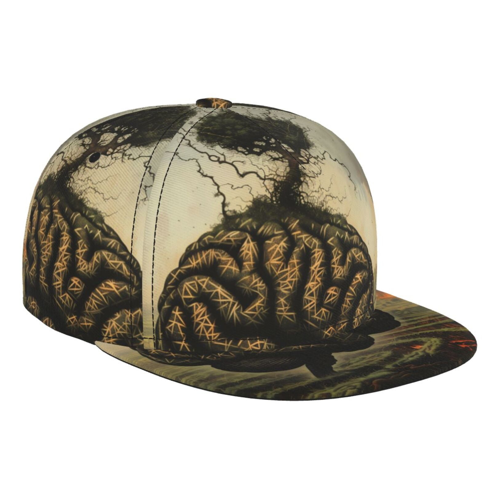 Hirioo Surreal Brain Tree for Baseball Cap Men Cap Flat Brim for Men ...
