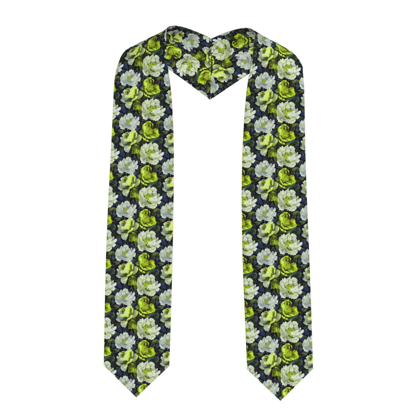 Hirioo Teal floral elegance for 72" Graduation Shawl Stole Unisex ...
