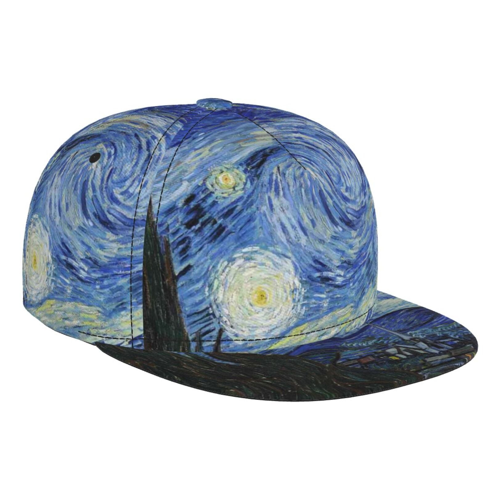 Hirioo The Starry Night for Baseball Cap Men Cap Flat Brim for Men Women Teens Adjustable ...