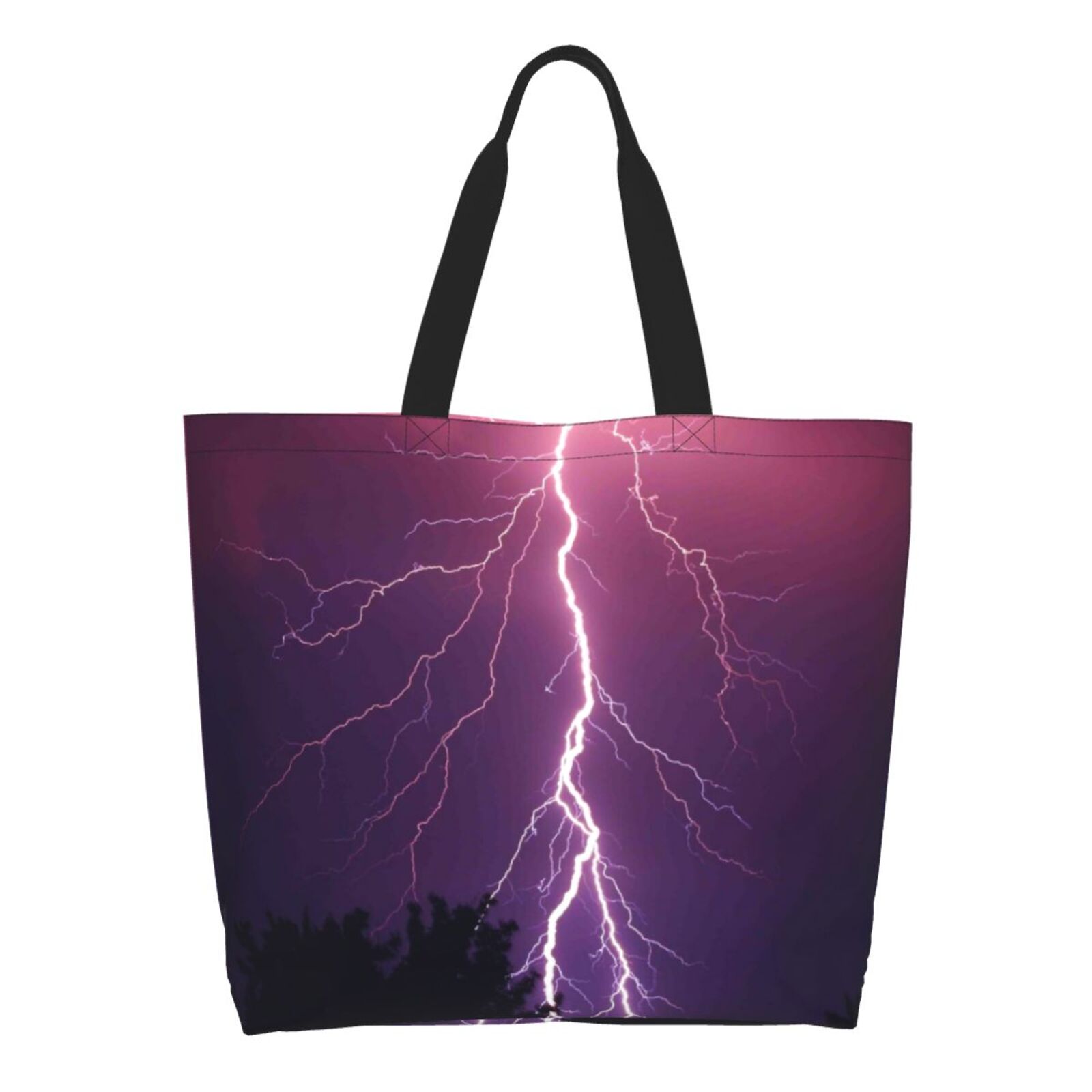 Hirioo Thunderstorm Violet Purple for Single Shoulder Shopping Bag,Eco ...