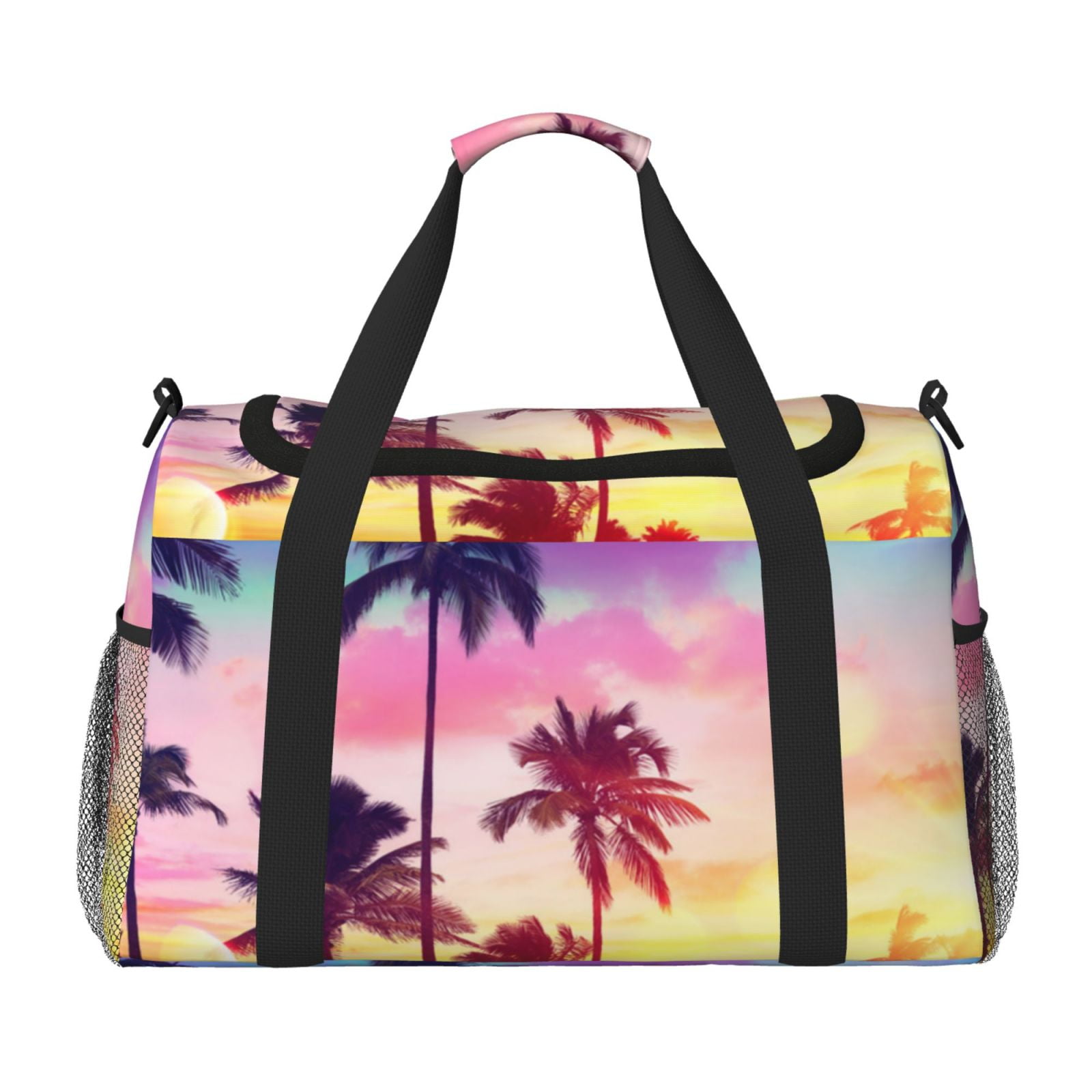 Hirioo Tropical Palm Tree at Sunset Hand Travel Bag for Men Women ...
