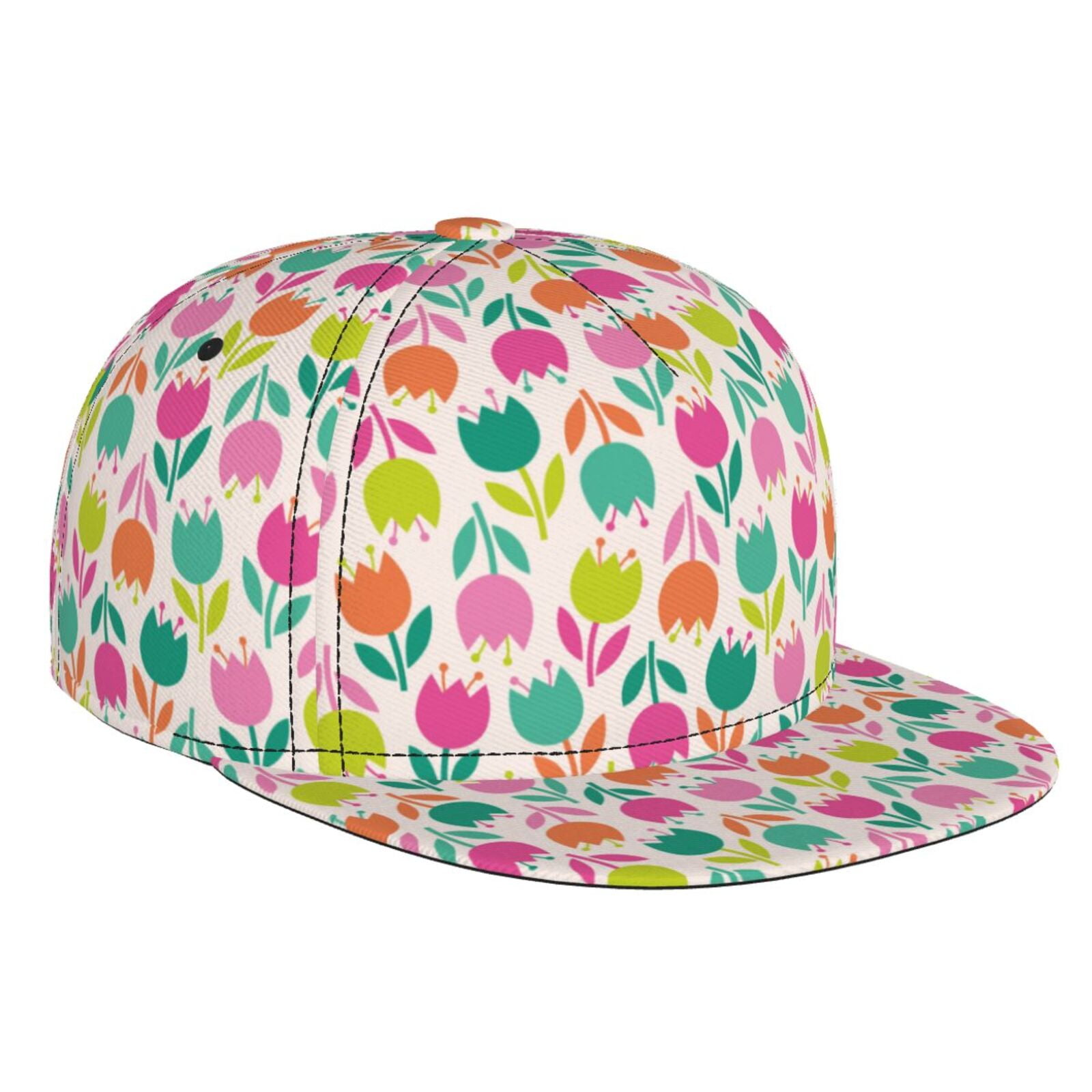 Hirioo Tulips Flowers for Baseball Cap Men Cap Flat Brim for Men Women ...