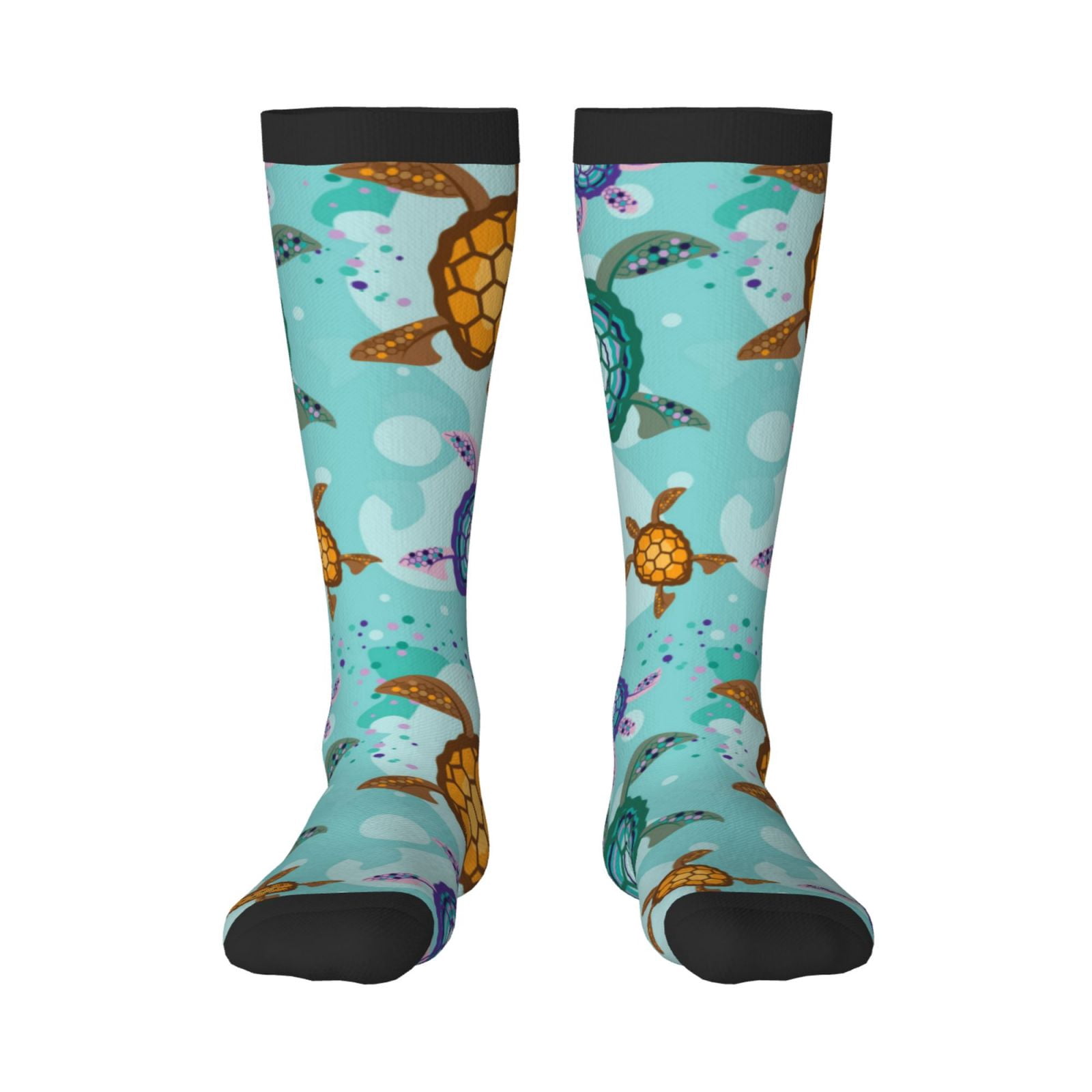 Hirioo Turtles And Sea for Adult Stockings Breathable Sock Non-Pilling,Contrasting Color Design ...