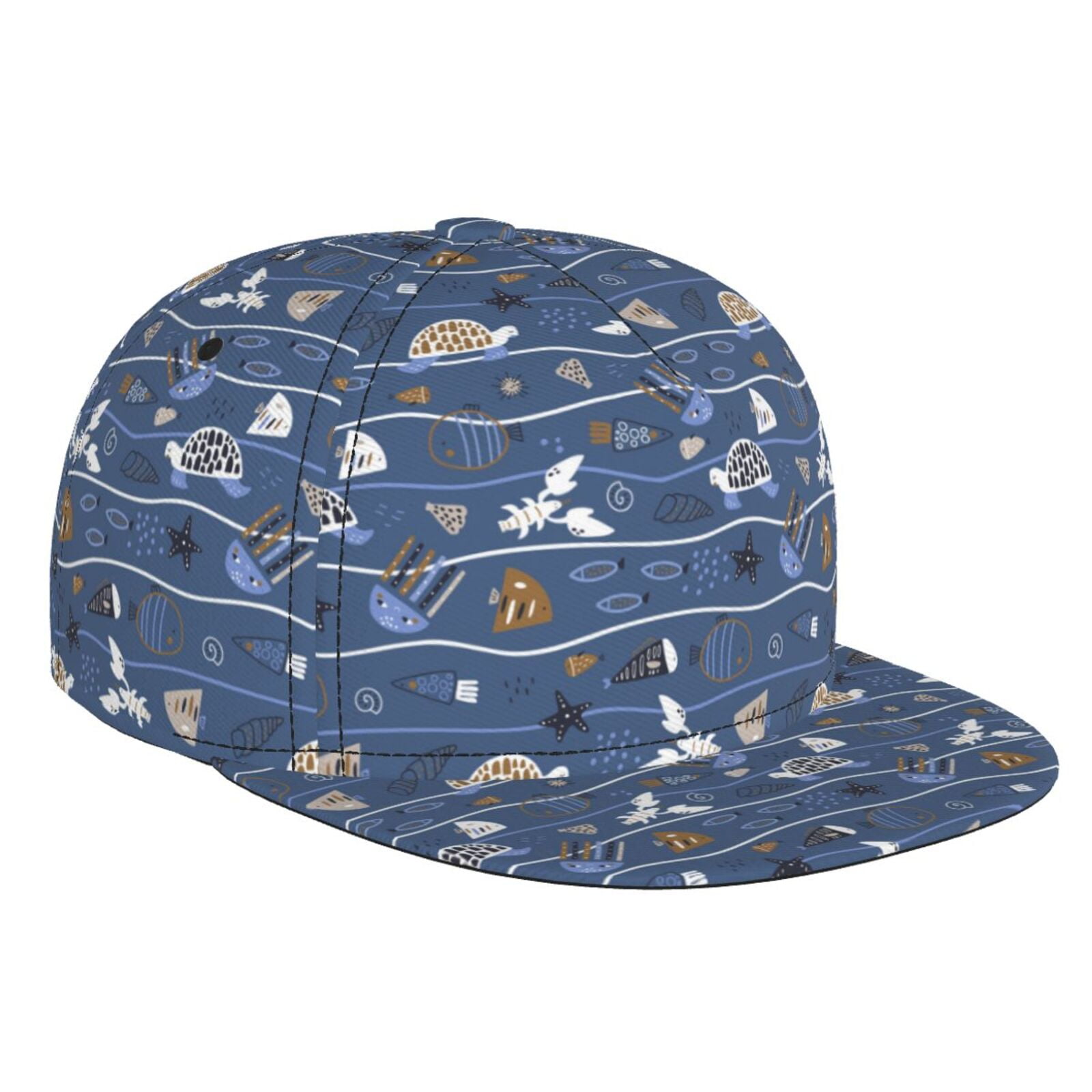 Hirioo Underwater World Animals for Baseball Cap Men Cap Flat Brim for ...
