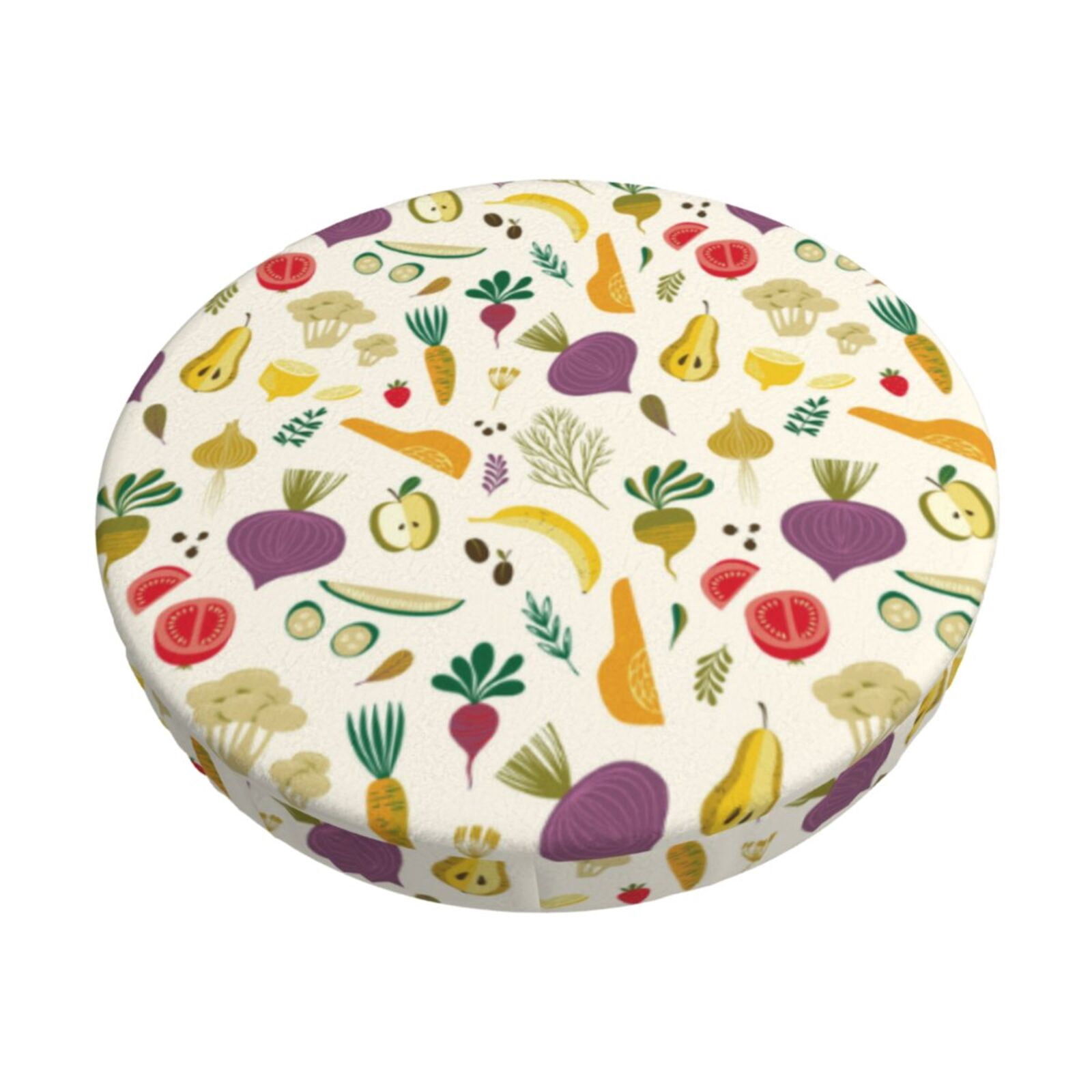 Hirioo Vegetable for Round Bar Stool Seat Covers Washable Stool Cushion ...