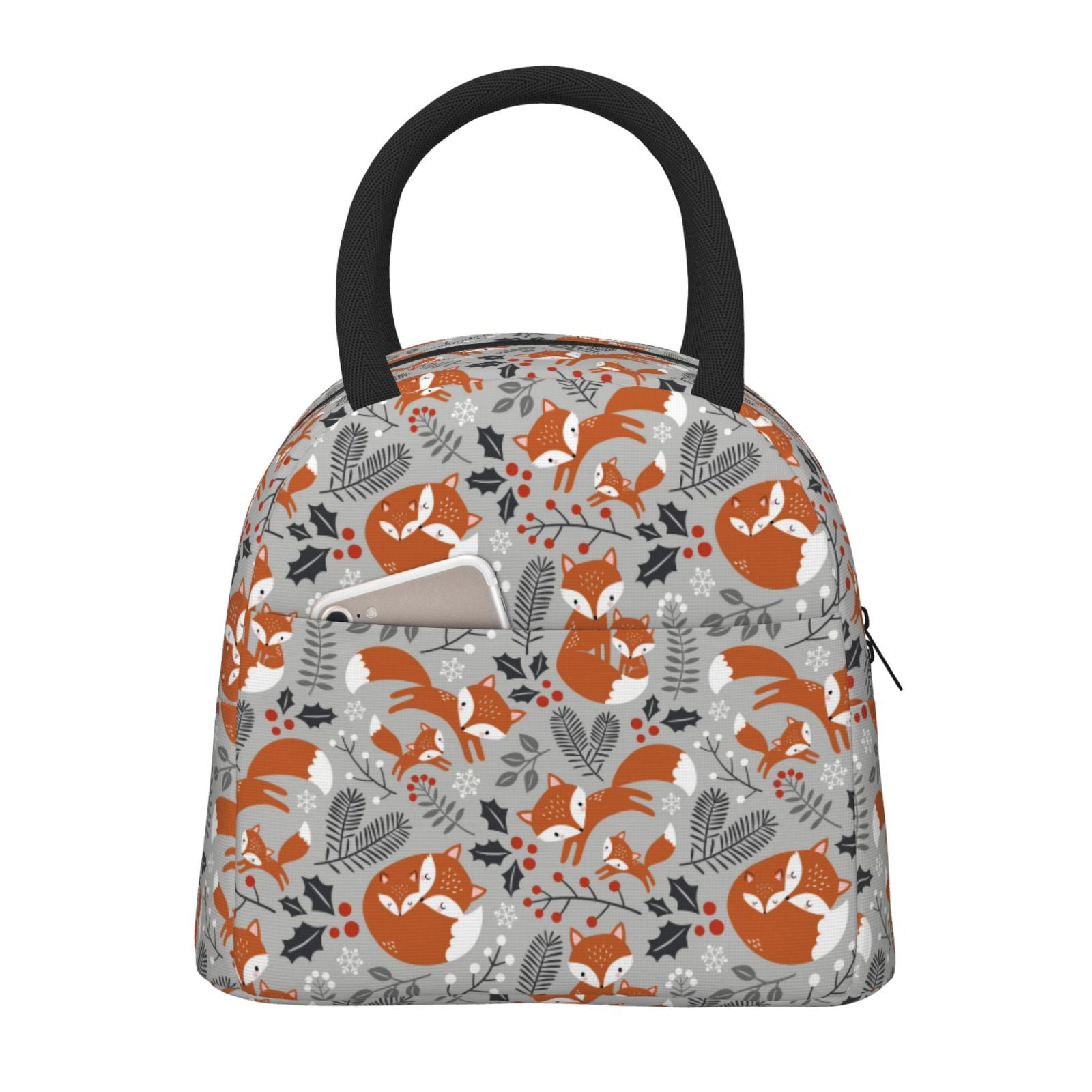 Hirioo Vintage Blue Fox Family A for Eco-friendly Lunch Box,Leakproof ...