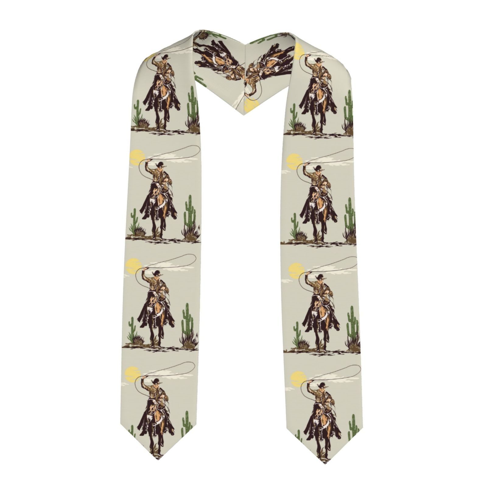 Hirioo Vintage Cowboy Riding Horse for 72" Graduation Shawl Stole ...