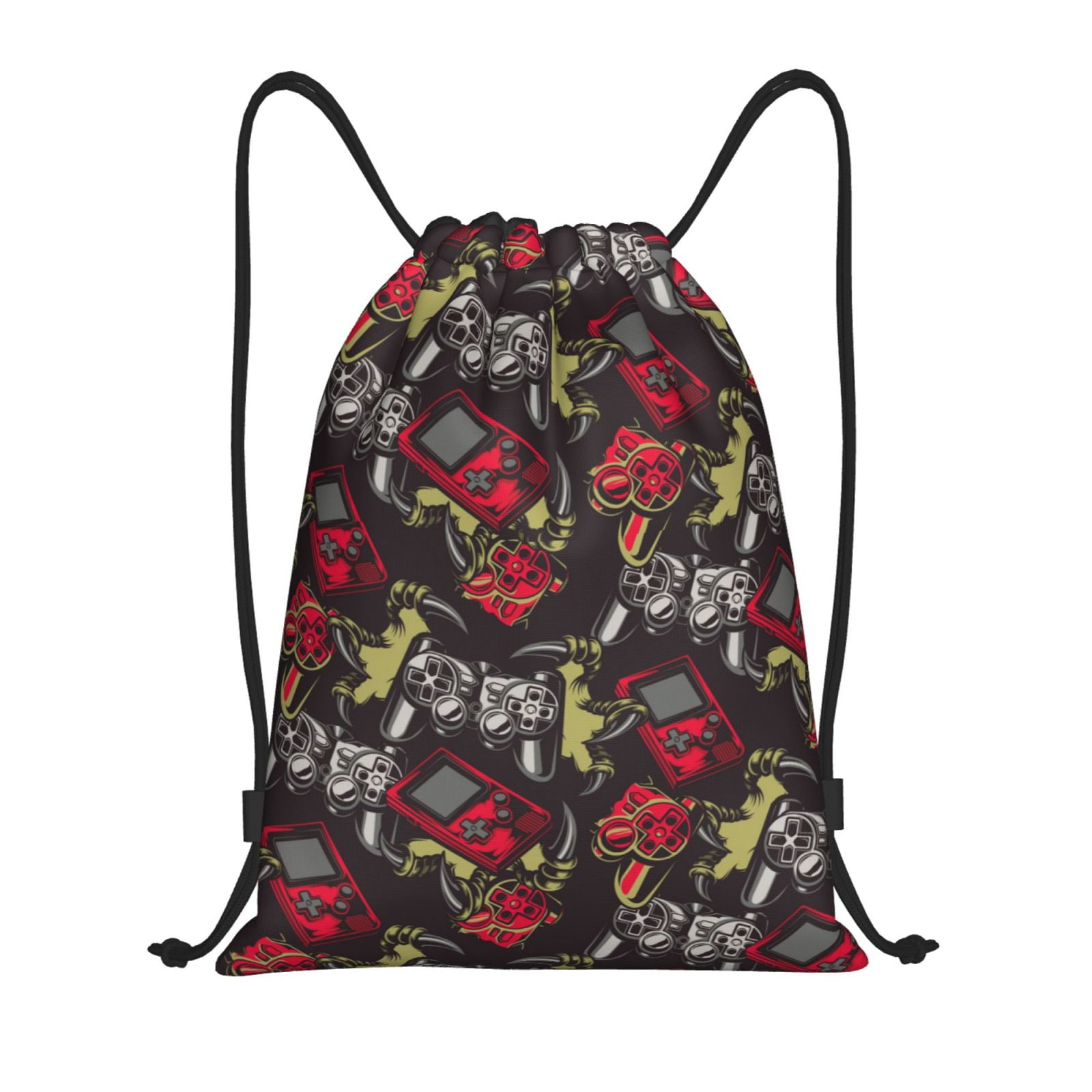 Hirioo Vintage Gaming Print Drawstring Backpack Bag Sport Versatile ...