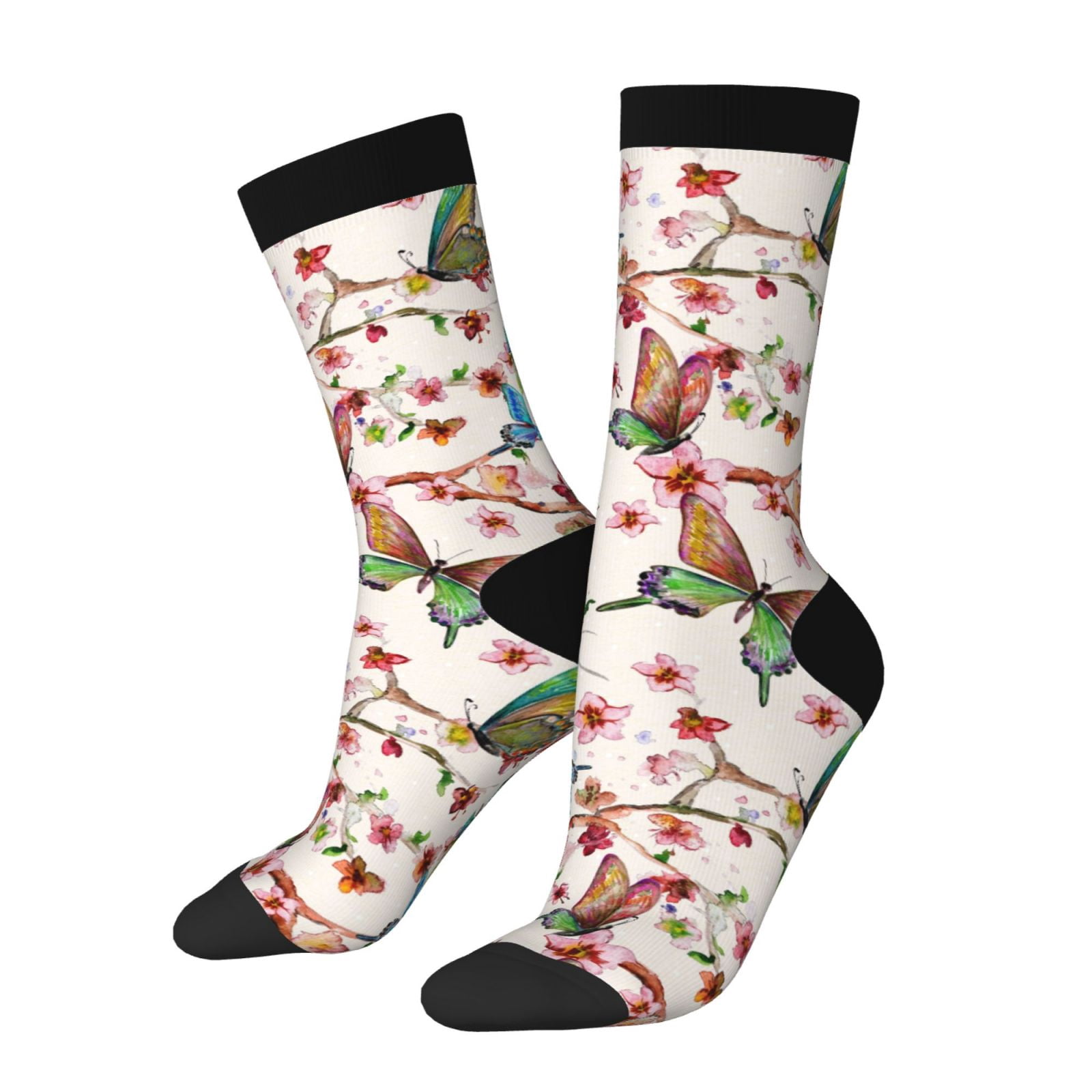 Hirioo Watercolor Floral With Butterflies Pattern Adult Middle Tube ...