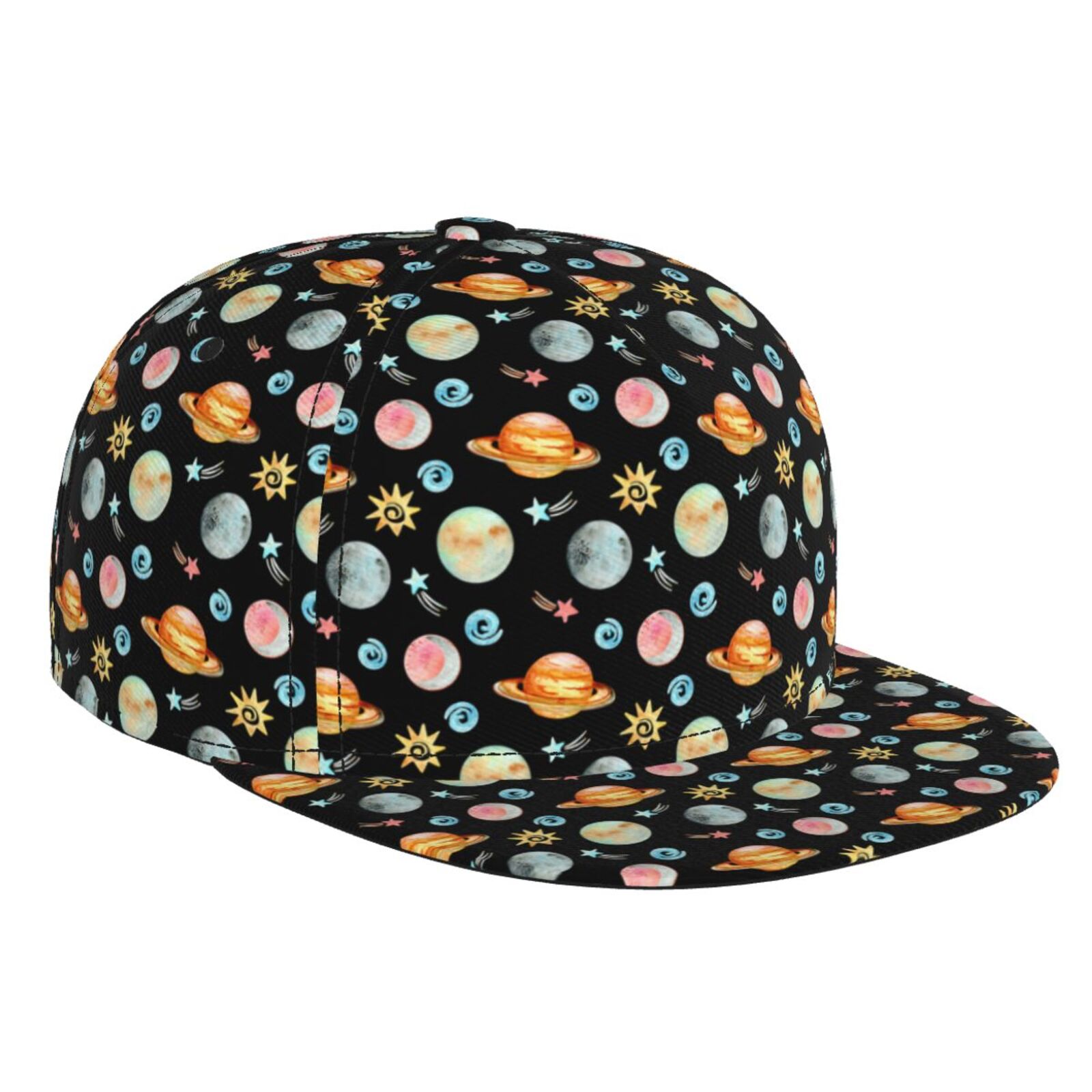 Hirioo Watercolor Space Planets for Baseball Cap Men Cap Flat Brim for ...