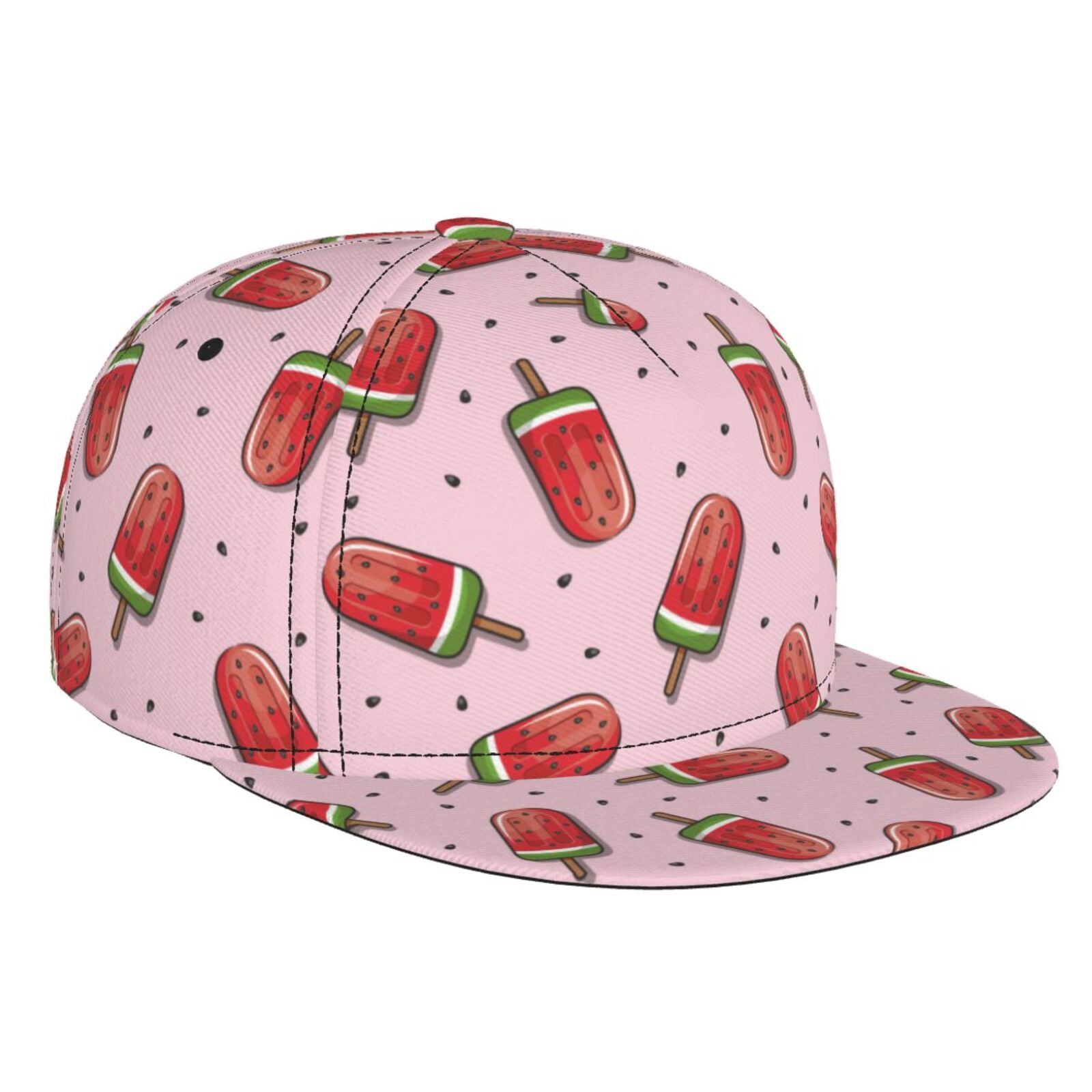 Hirioo Watermelon Ice Cream for Baseball Cap Men Cap Flat Brim for Men ...