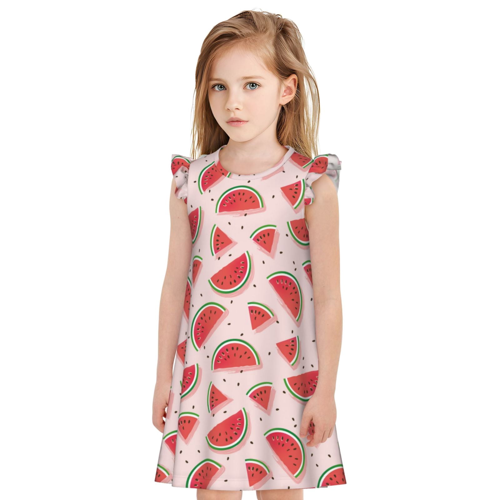 Hirioo Watermelon for Girl Nightgown Pajamas Dress Sleepwear for Home ...