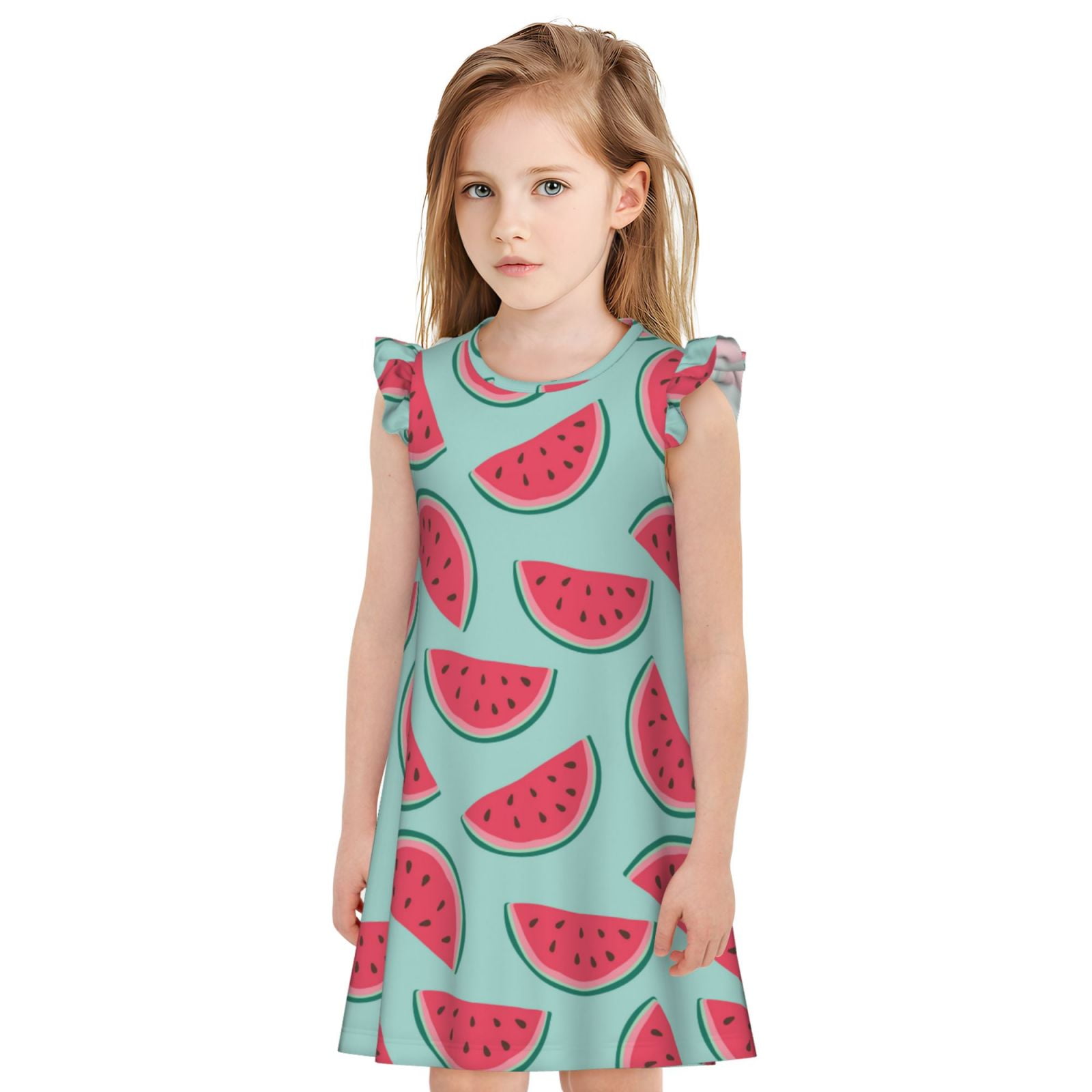 Hirioo Watermelon for Girl Nightgown Pajamas Dress Sleepwear for Home ...