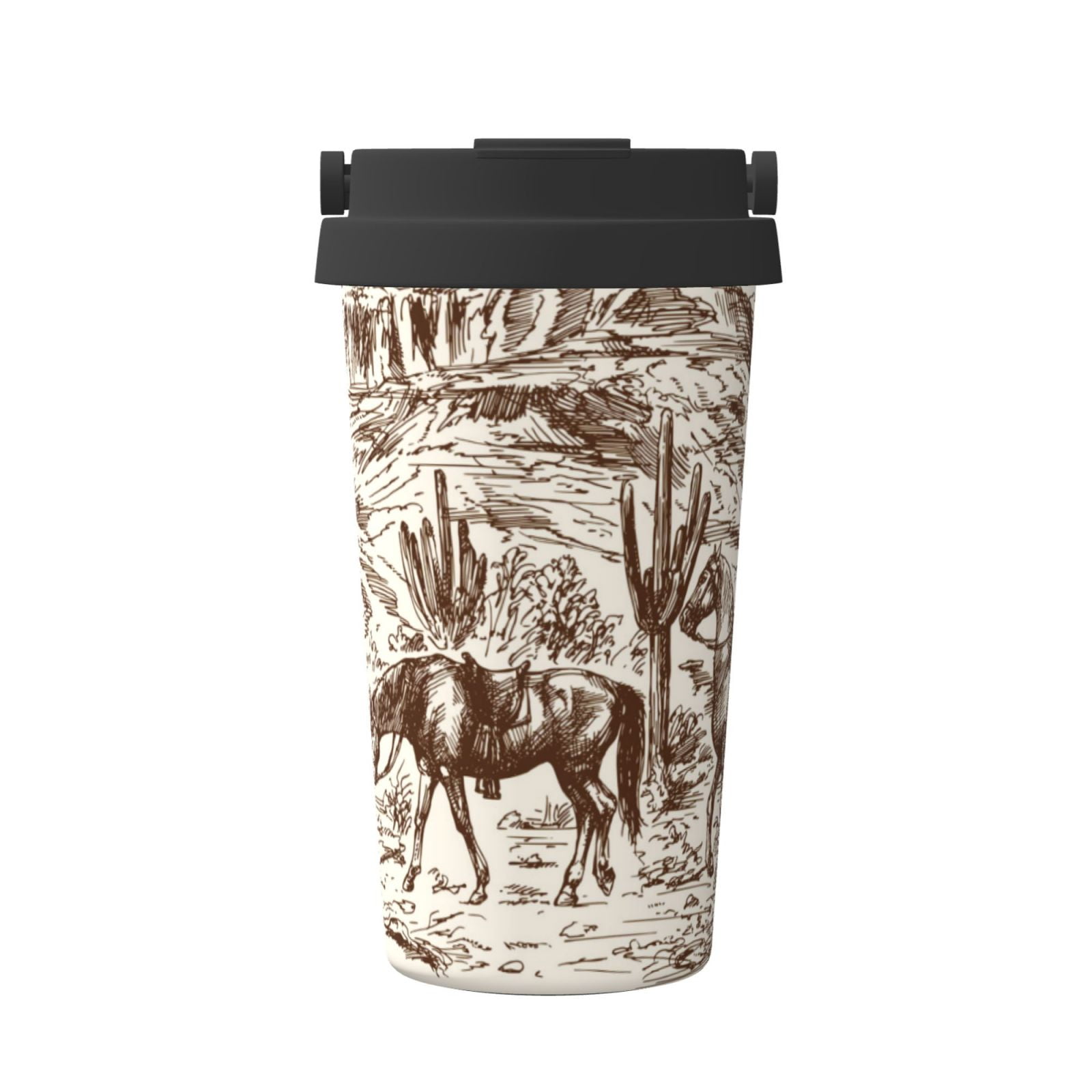 Hirioo Western Desert Cowboys2 for Coffee Travel Mug Insulated Coffee ...