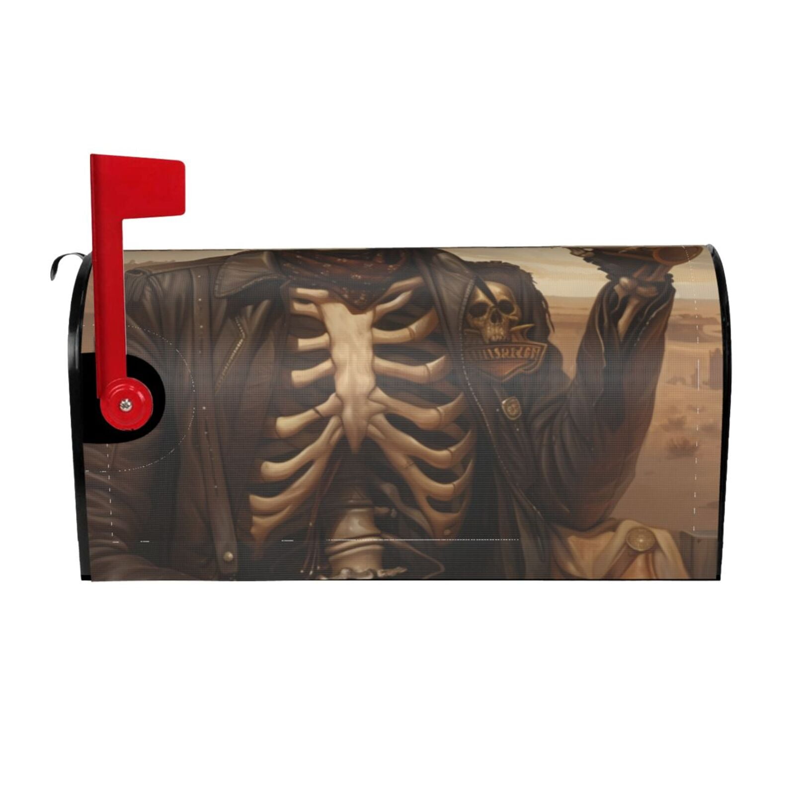 Hirioo Western Skull Cowboy for Magnetic, Waterproof Mailbox Cover ...