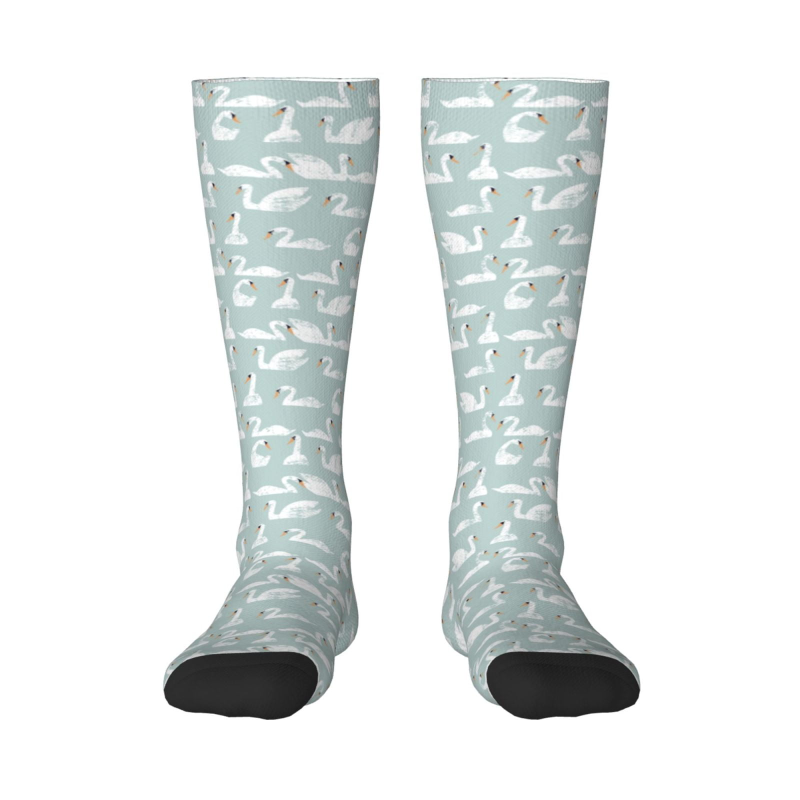 Hirioo White Swan for Adult Stockings Breathable Sock Non-Pilling ...