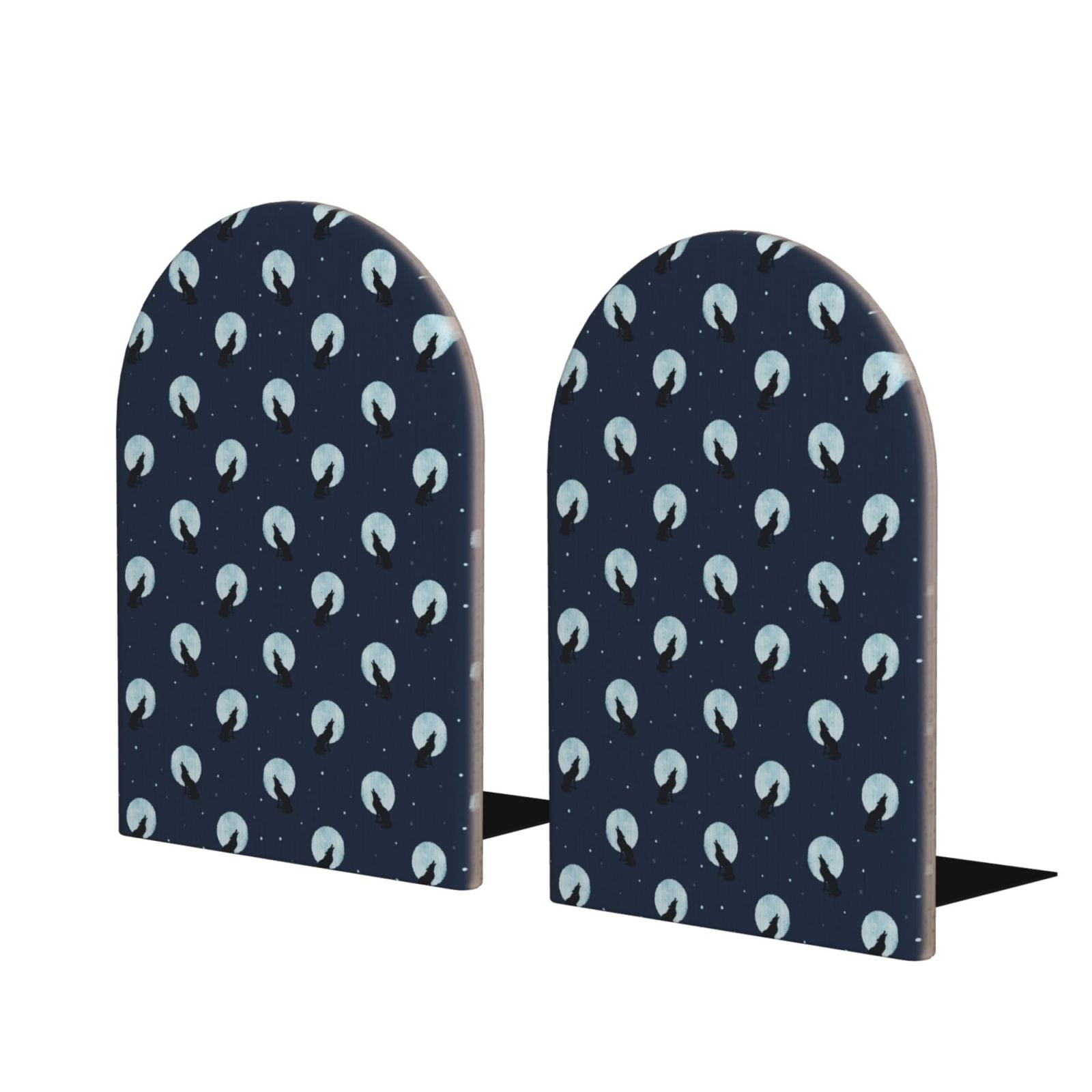 Hirioo Wolf And Moon for Bookends Decorative Bookends for Shelves for ...