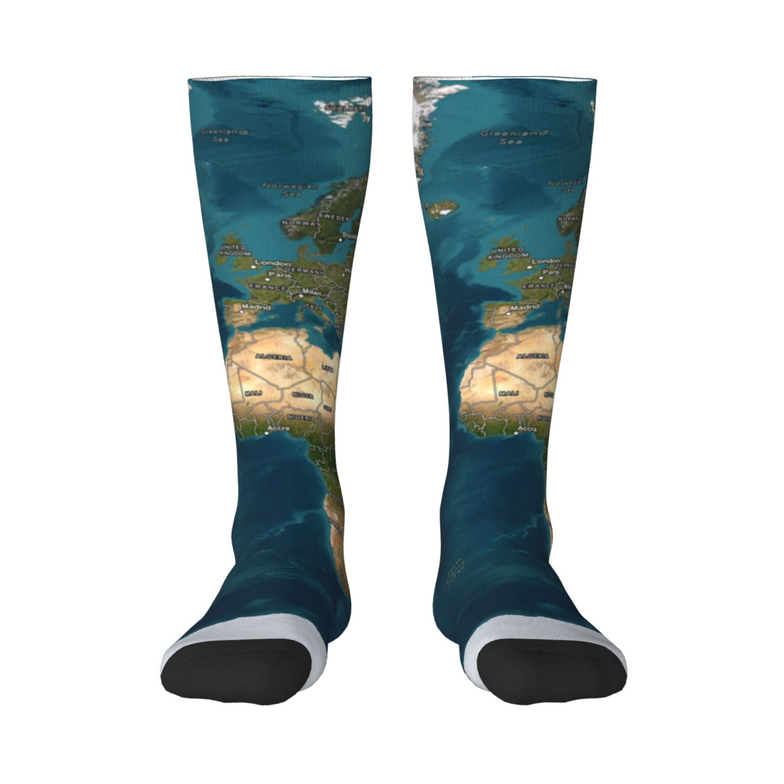 Hirioo World Map for Adult Stockings Breathable Sock Non-Pilling ...