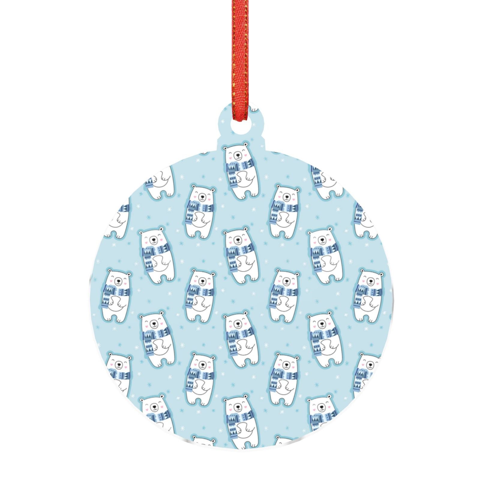 Hirioo blue Scarf Bear for Acrylic Christmas Pendant Hanging Christmas ...