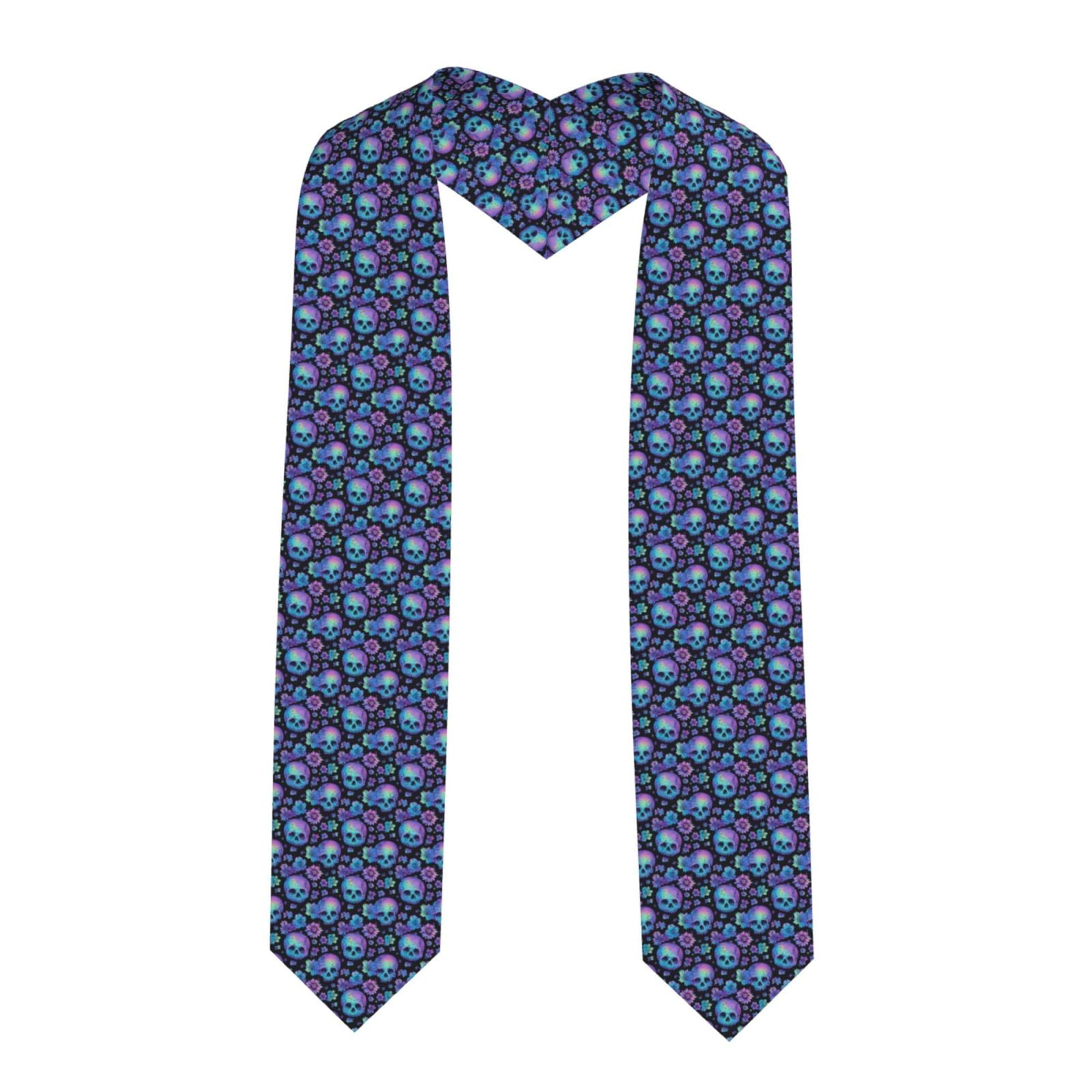 Hirioo blue daisy Skull flower for 72" Graduation Shawl Stole Unisex ...