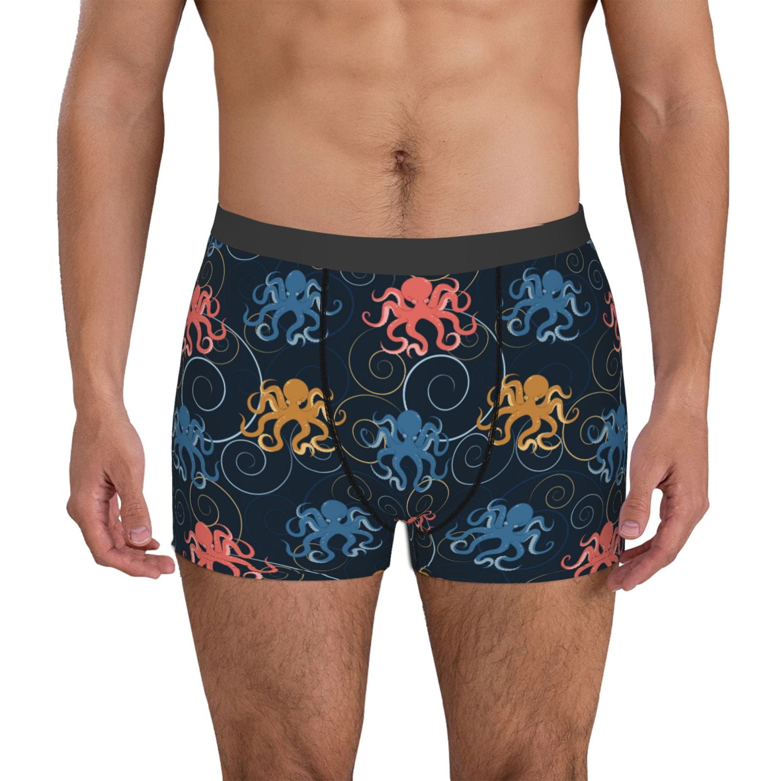 Hirioo cartoon doodle octopus for Men's Boxer Briefs Men Cotton ...