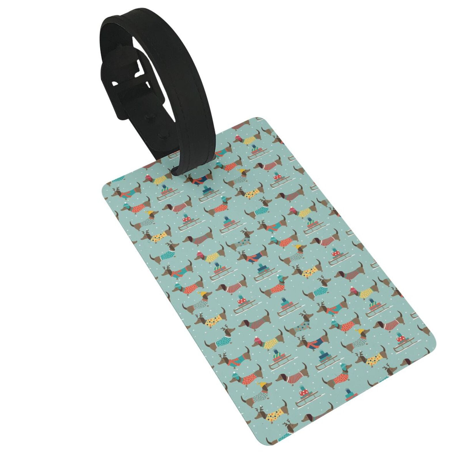 Hirioo winter ski Dachshund for Luggage ID Tag with Adjustable Strap ...