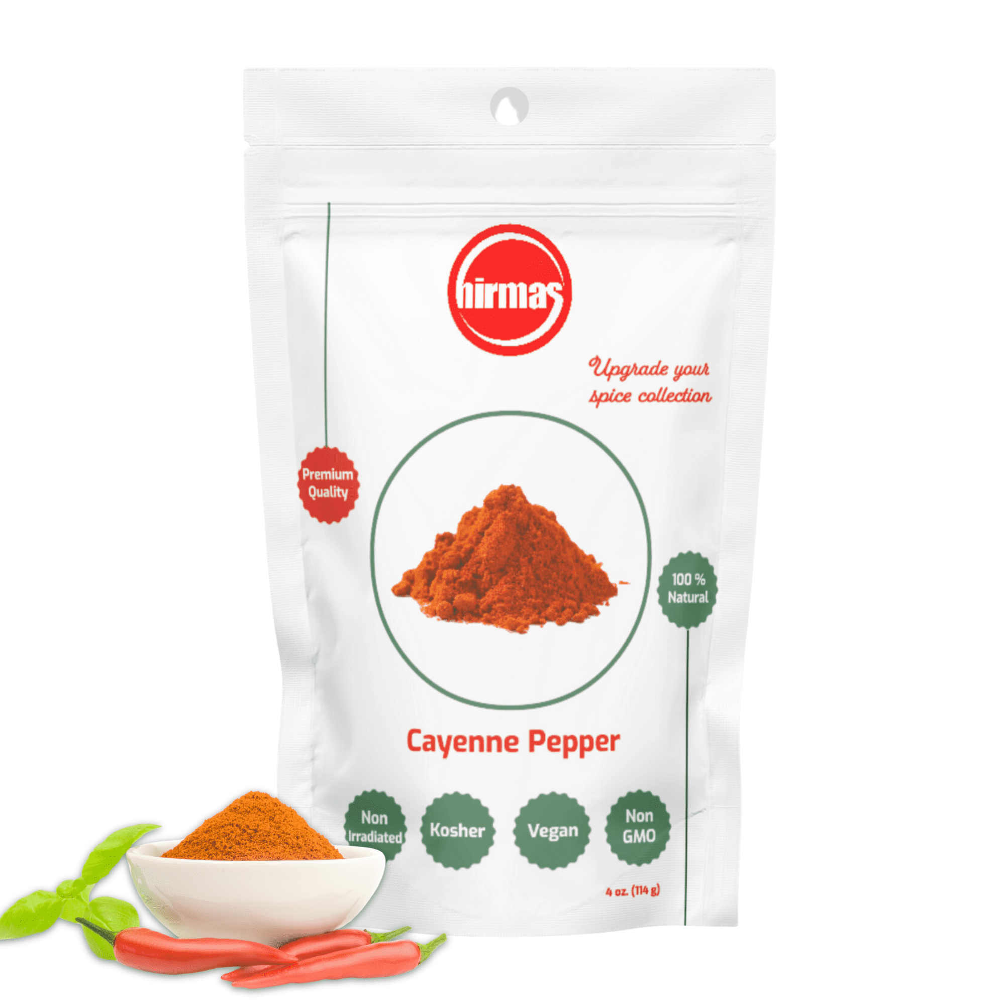 Hirmas Cayenne Pepper Powder -8 Oz Resealable Bag | Pure Hot Chili ...