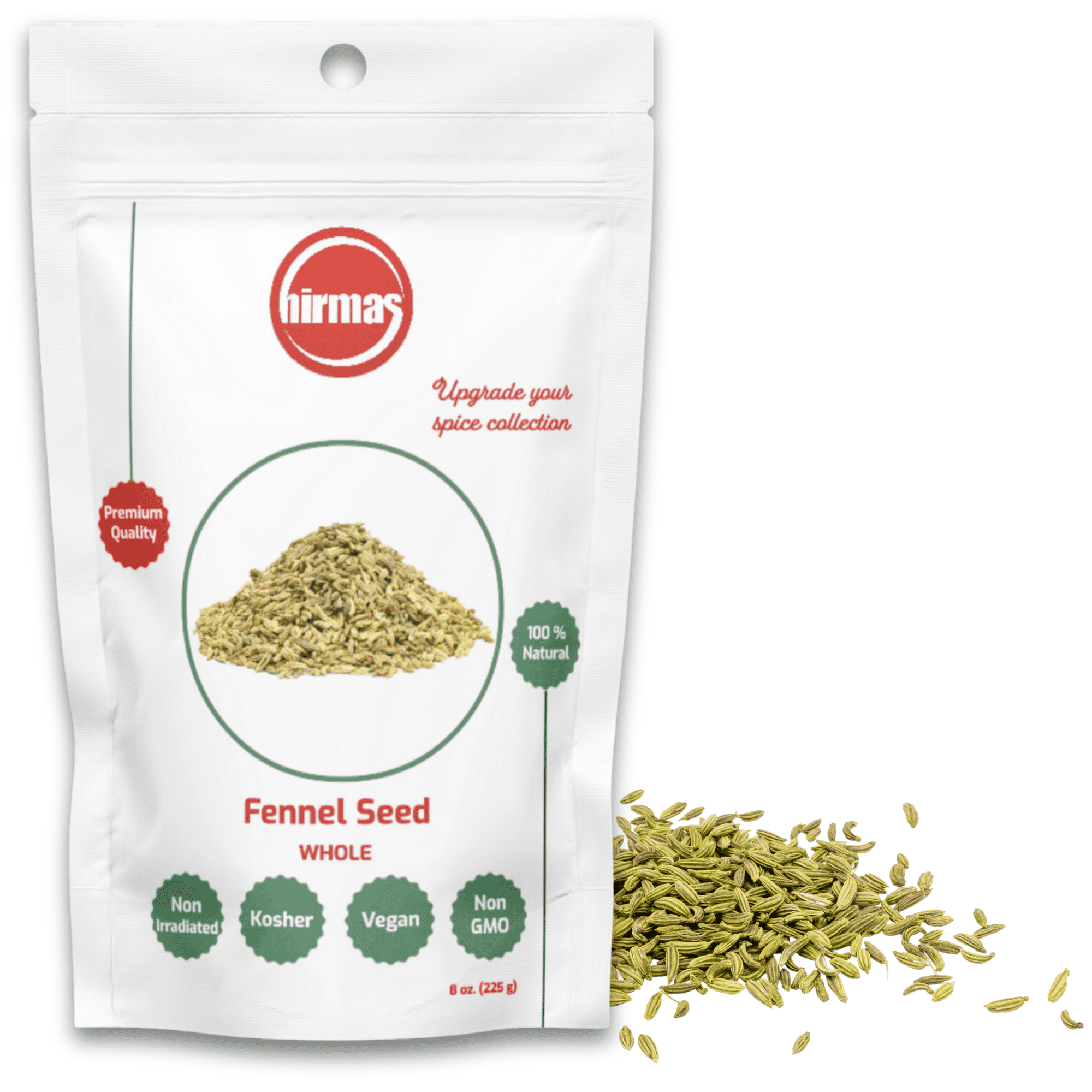 Hirmas Fennel Seed 8 oz Resealable Bag | Whole, Vegan, Non-GMO, Gluten ...