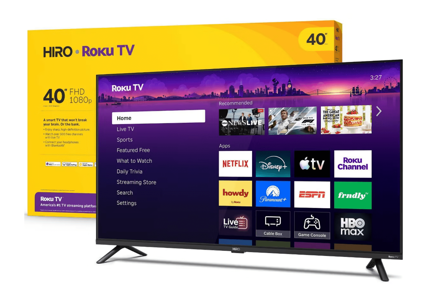 Hiro Roku TV 40" 1080p Full HD Smart TV Flat Screen LED Television ...