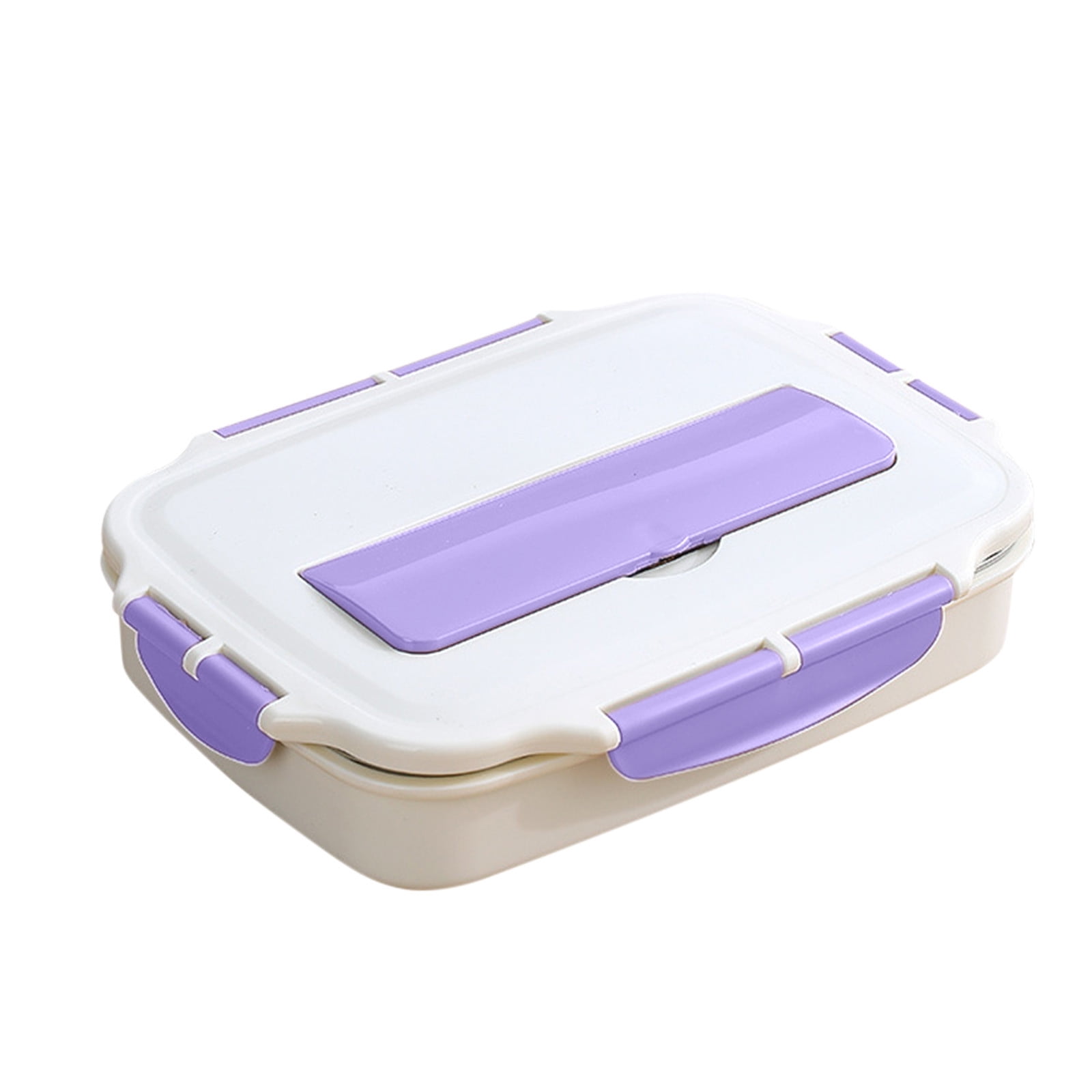 Hiroekza 304 Stainless Steel Rectangular Lunch Box with Cutlery, 4 ...