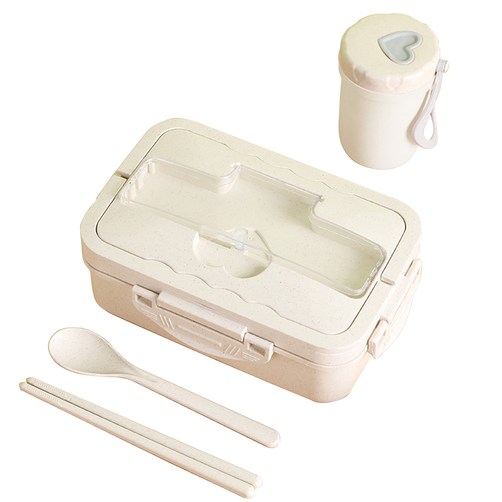 Hiroekza Bento Lunch Box Portable with Lid and Cup - Leakproof ABS Food ...