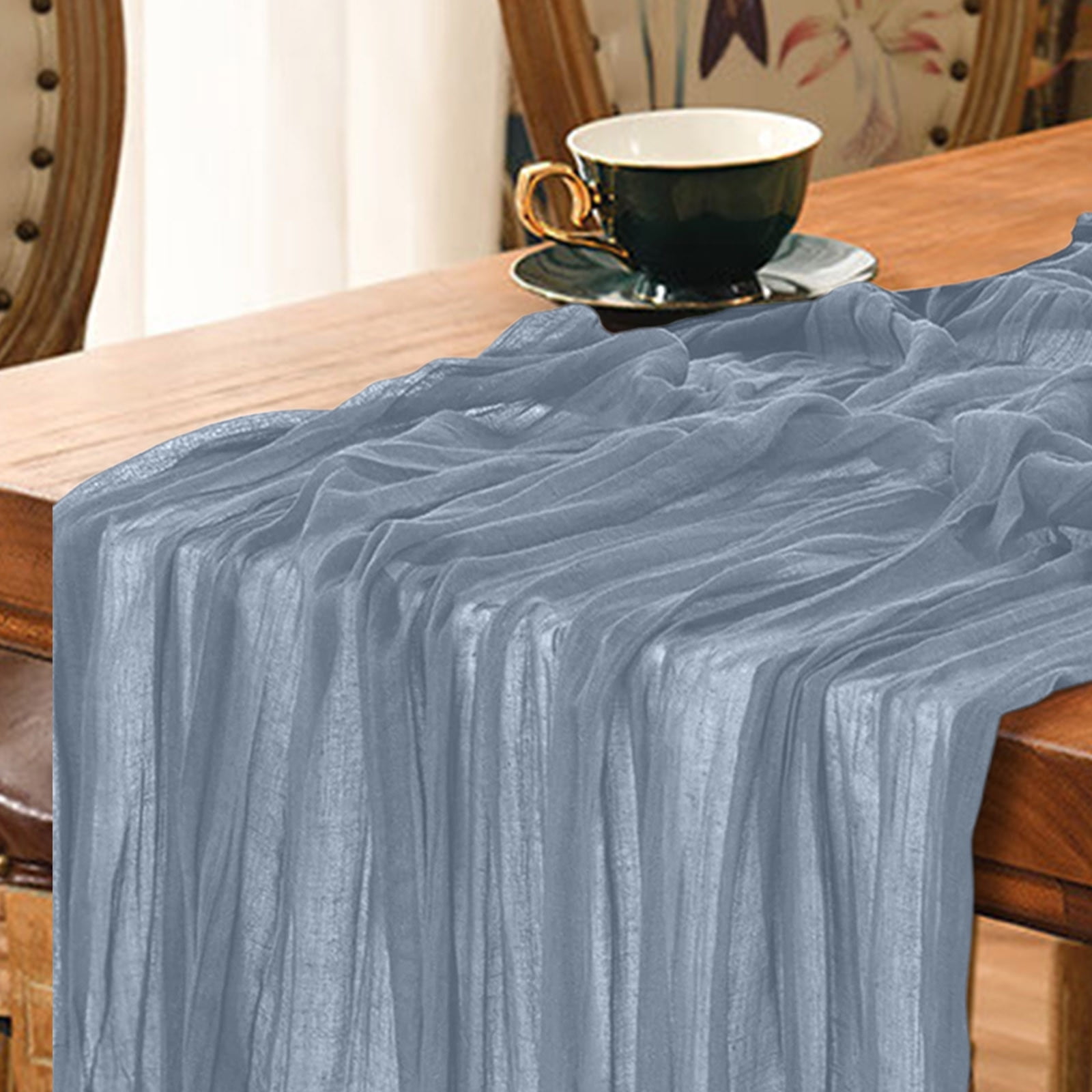 Hiroekza Boho Cheesecloth Table Runner 72 Inch Long - Gauze Table ...