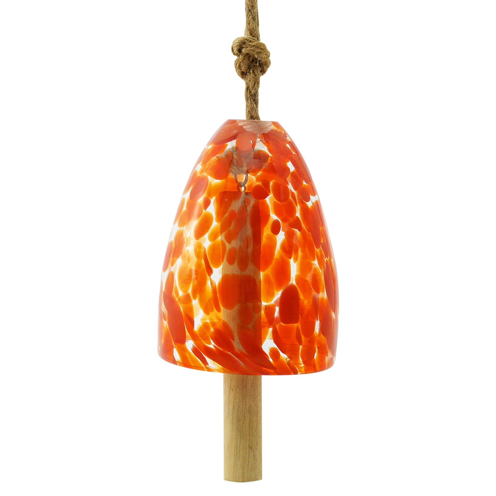 Hiroekza Cheerful Polka-Dot Glass Wind Chime with Wooden Beaters ...
