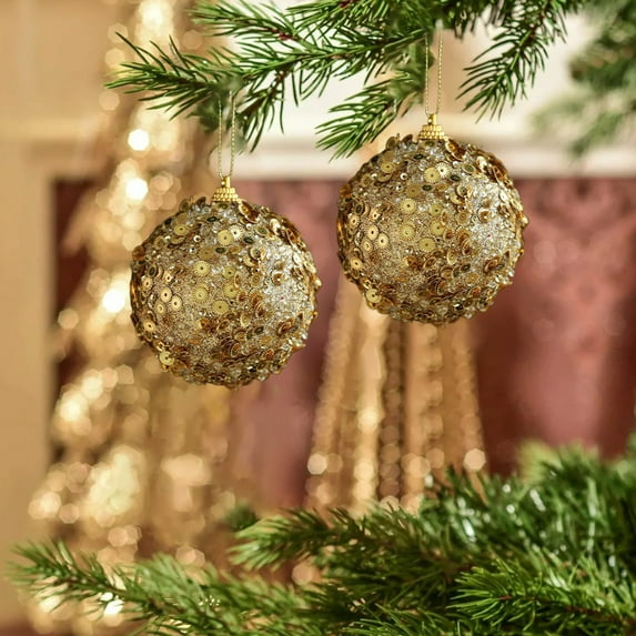 Hiroekza Christmas Decorations, Golden Foam Christmas Ball Special ...